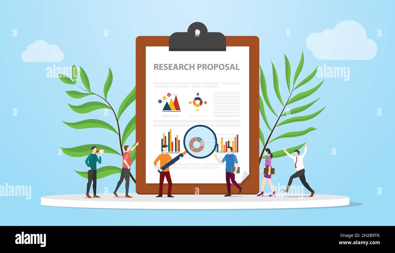 research proposal concept with people team analyze or analysis some ...