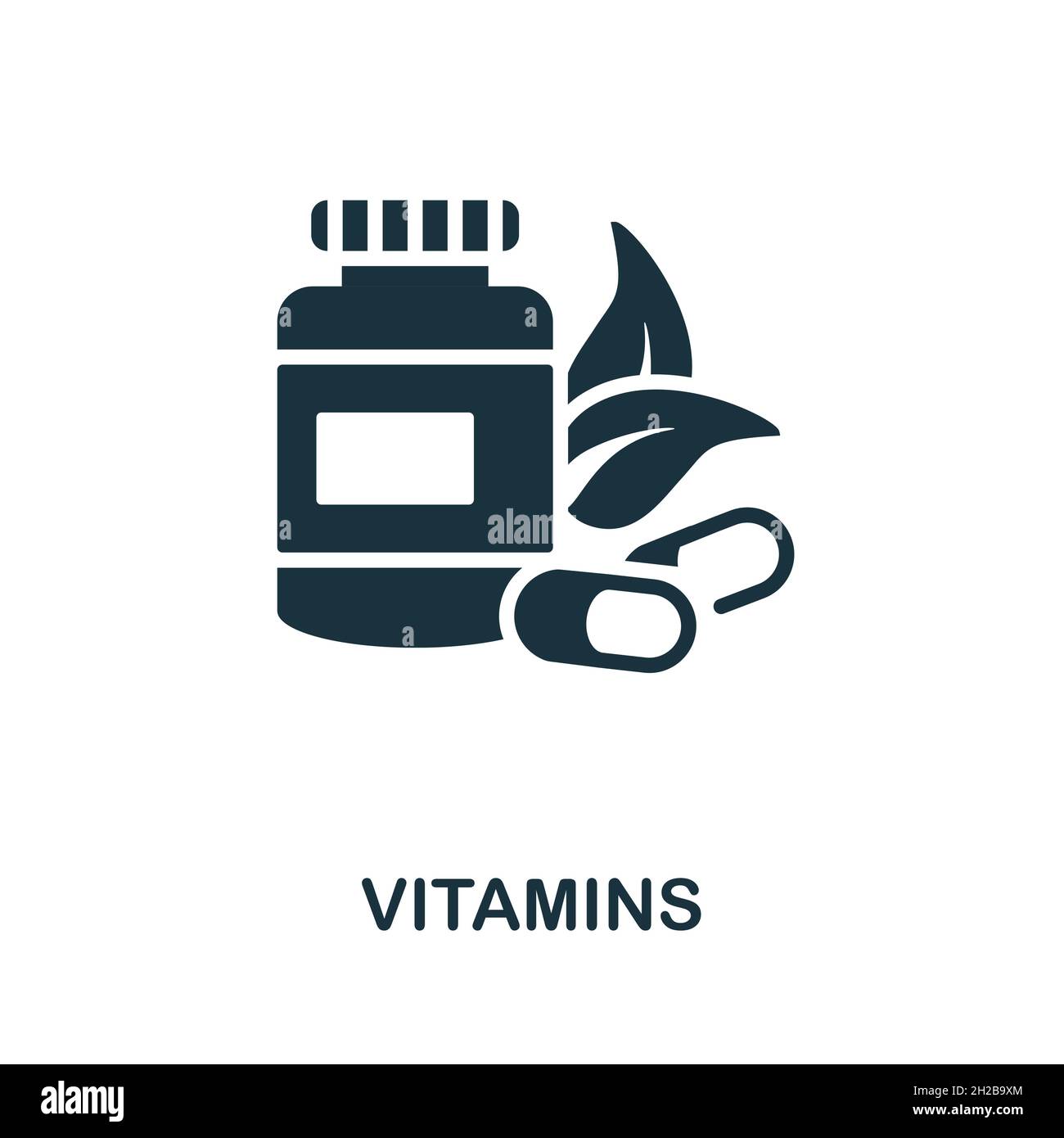 Vitamins icon. Monochrome sign from diet collection. Creative Vitamins ...
