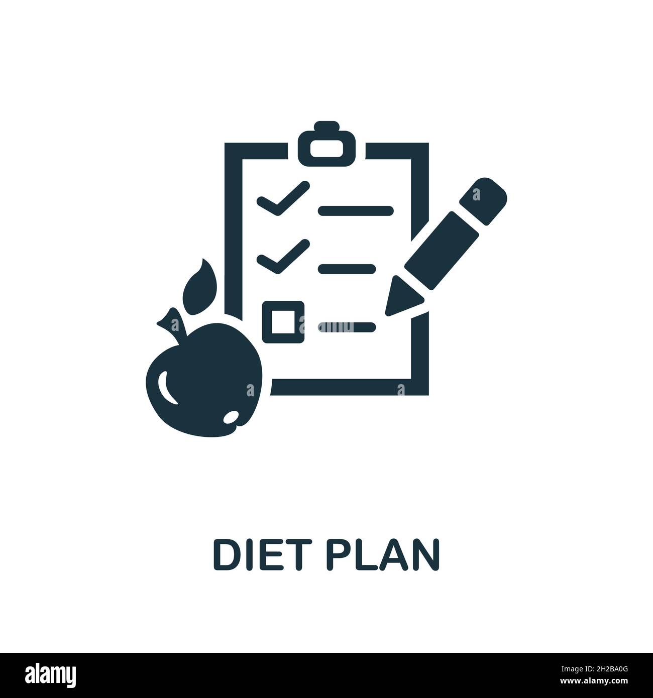 Diet Plan icon. Monochrome sign from diet collection. Creative Diet ...