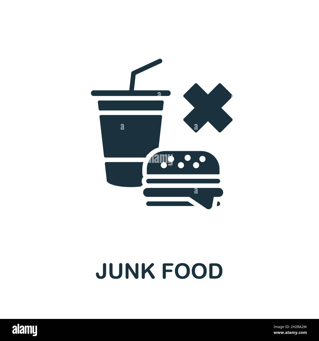 Junk Food icon. Monochrome sign from diet collection. Creative Junk ...