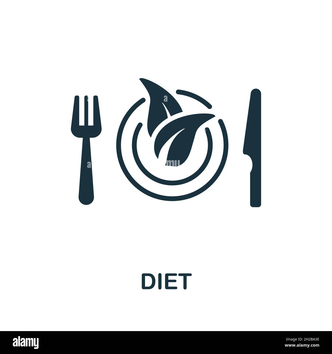 Diet icon. Monochrome sign from diet collection. Creative Diet icon ...