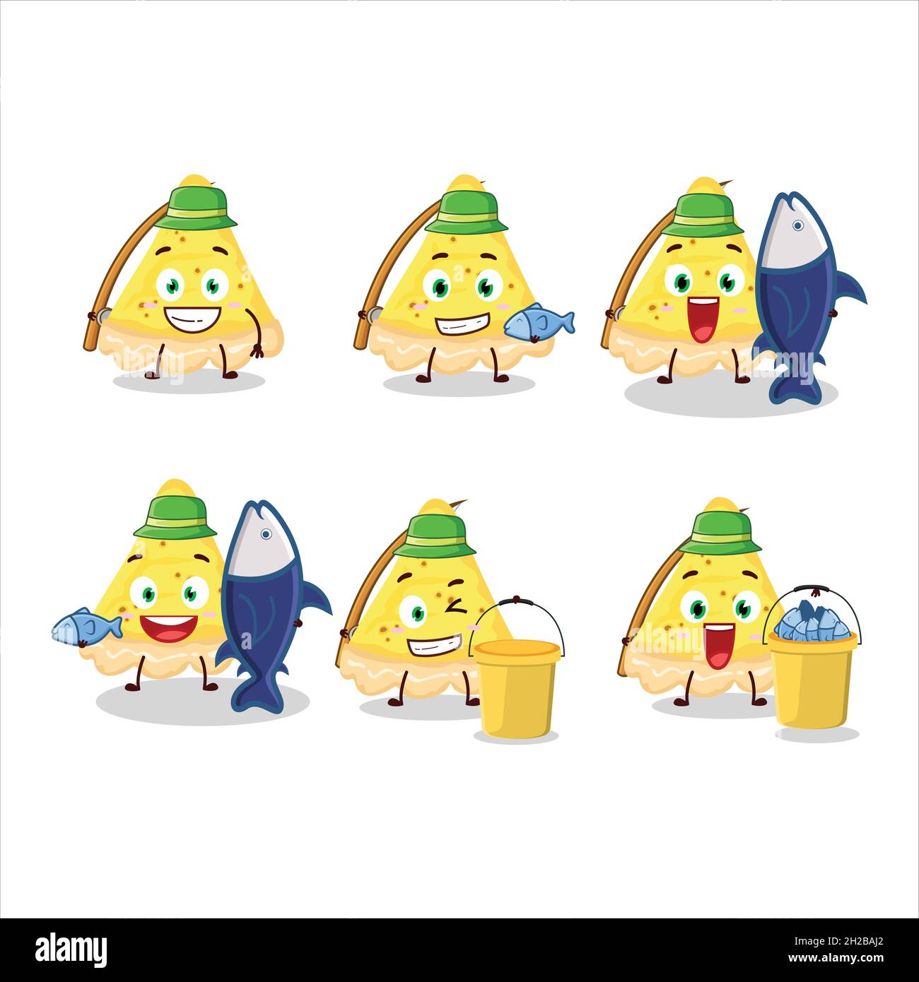 A fisherman slice of cheese tart cartoon picture catch a big fish ...