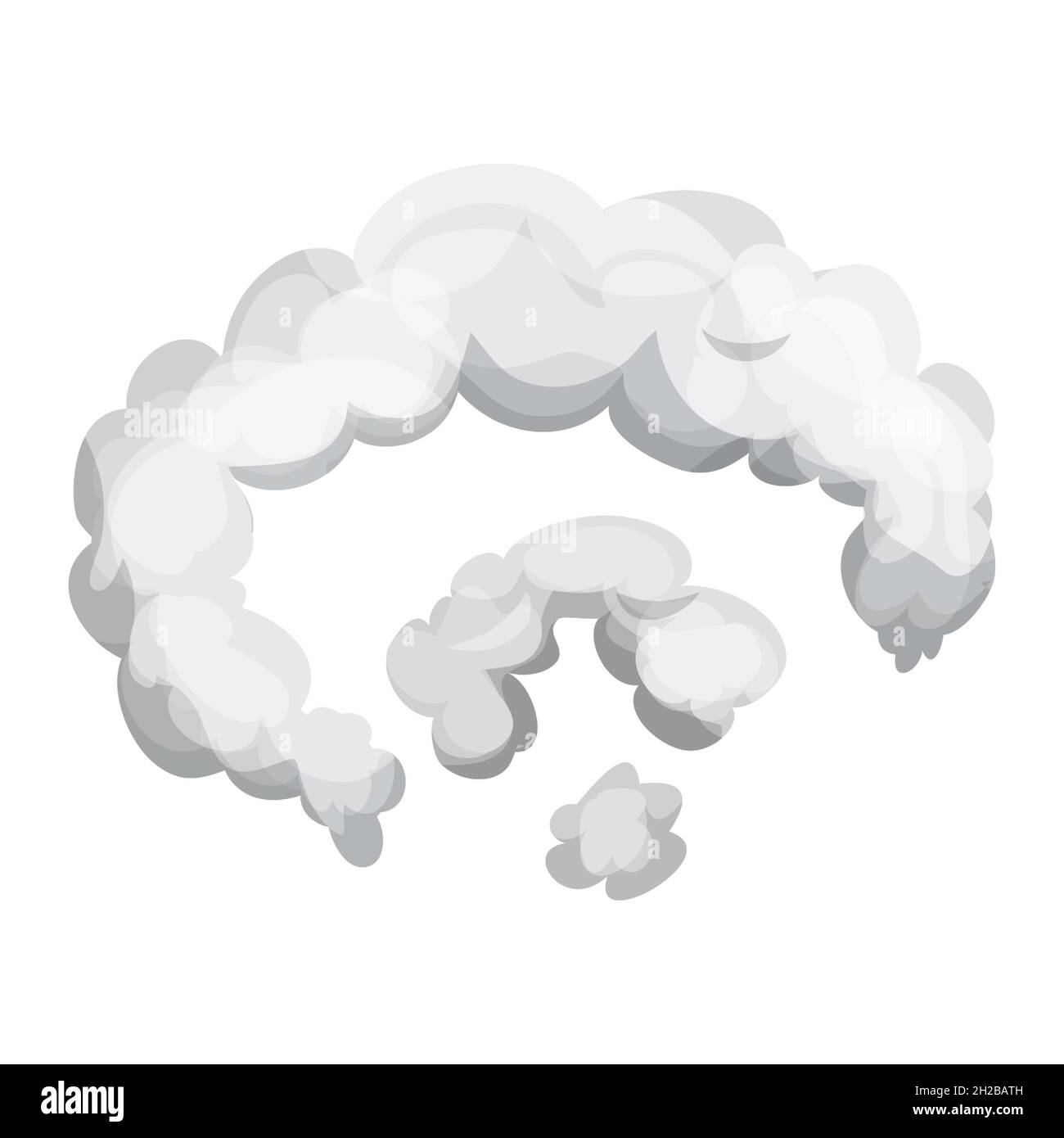Smoke dust explosion in cartoon style isolated on white background ...