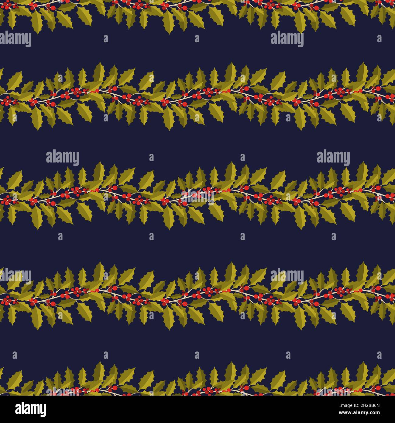 Seamless pattern branch leaves.Nature background horizontal strip plant ...