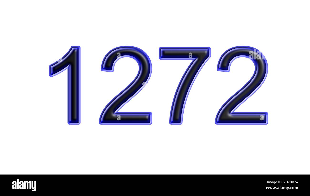 blue 1272 number 3d effect white background Stock Photo - Alamy