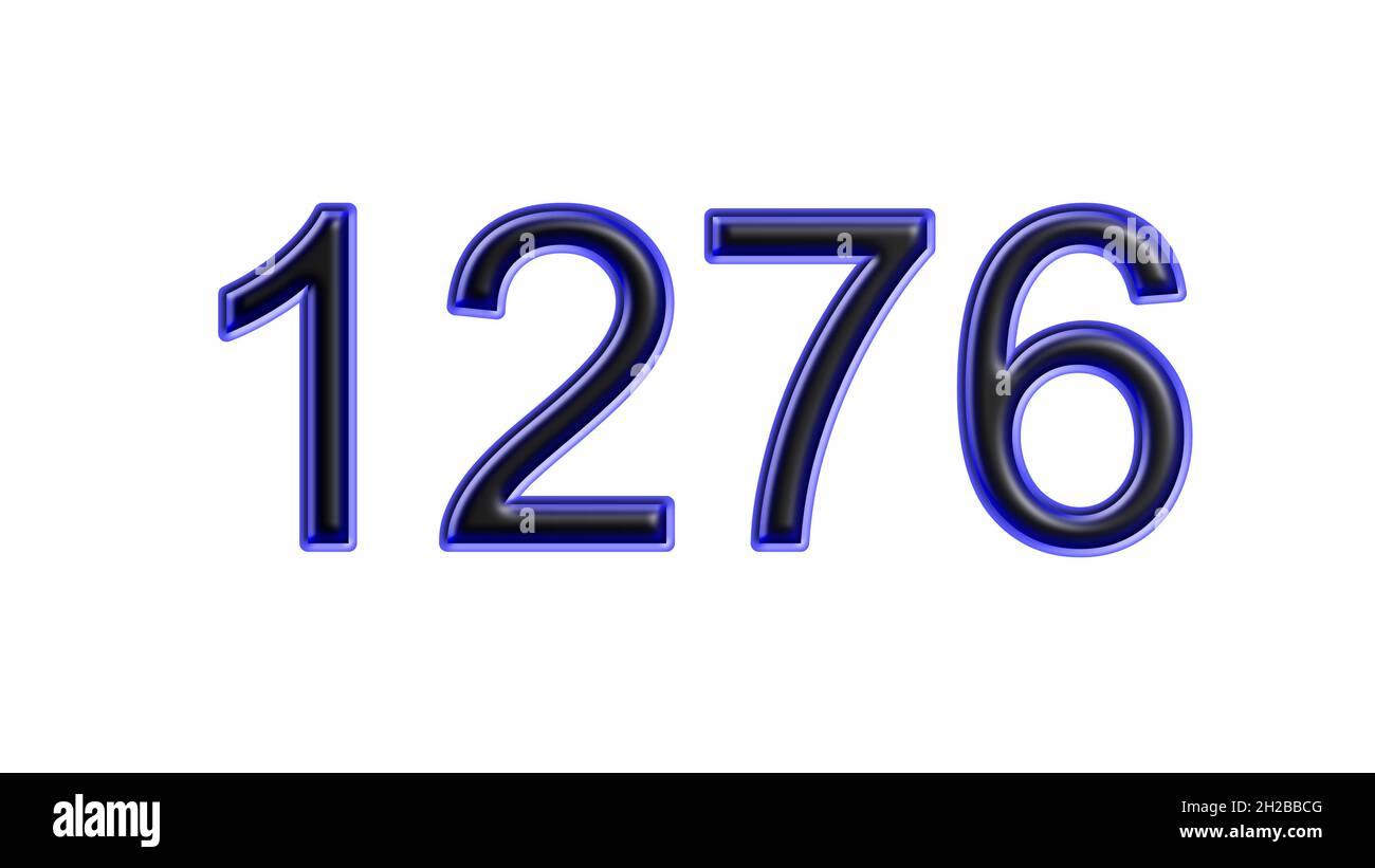 blue 1276 number 3d effect white background Stock Photo - Alamy