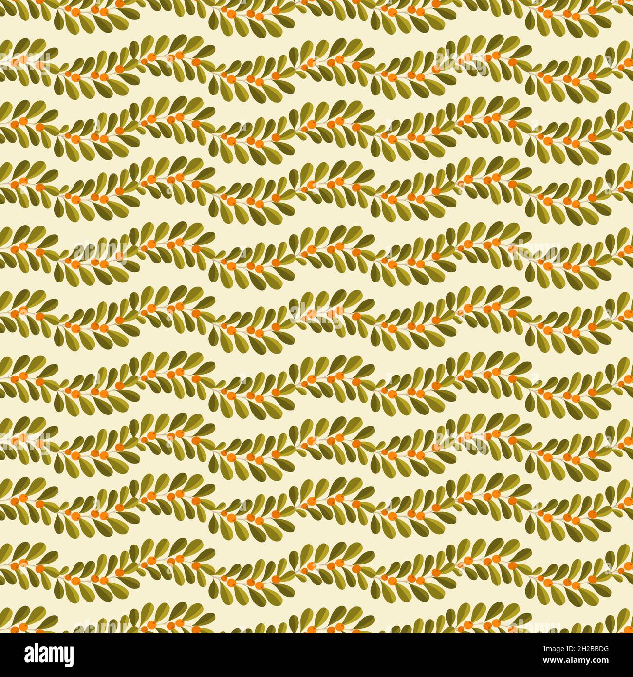 Seamless pattern branch leaves.Nature background horizontal strip plant ...