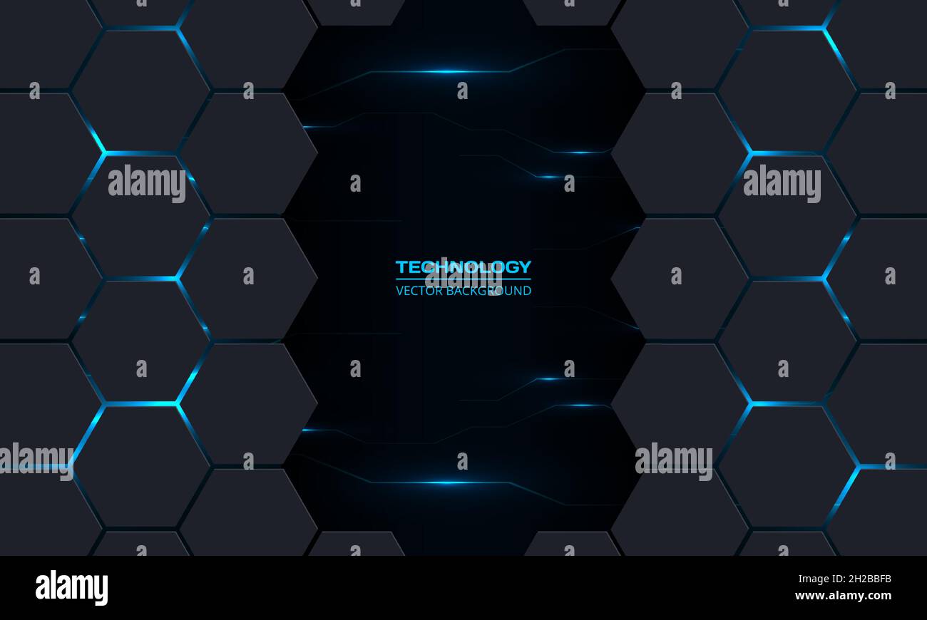 Blue circuit board hex pattern hi-res stock photography and images - Alamy