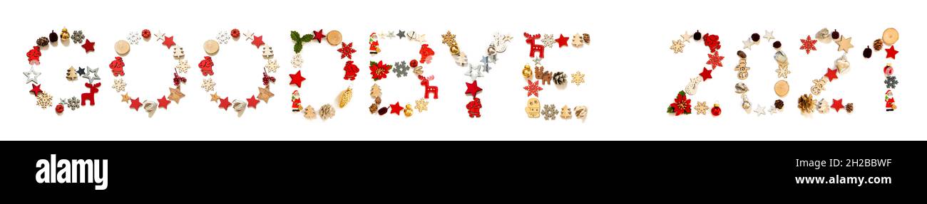 Colorful Christmas Decoration Letter Building Word Goodbye 2021 Stock ... Colorful Christmas Decoration Letter Building Word Goodbye 2021 Stock ...