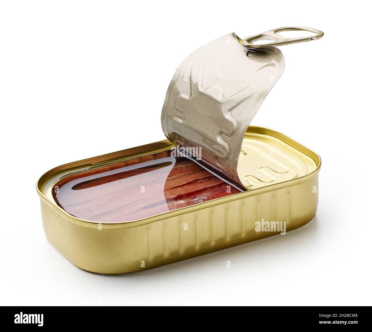 canned anchovy fillets isolated on white background Stock Photo - Alamy