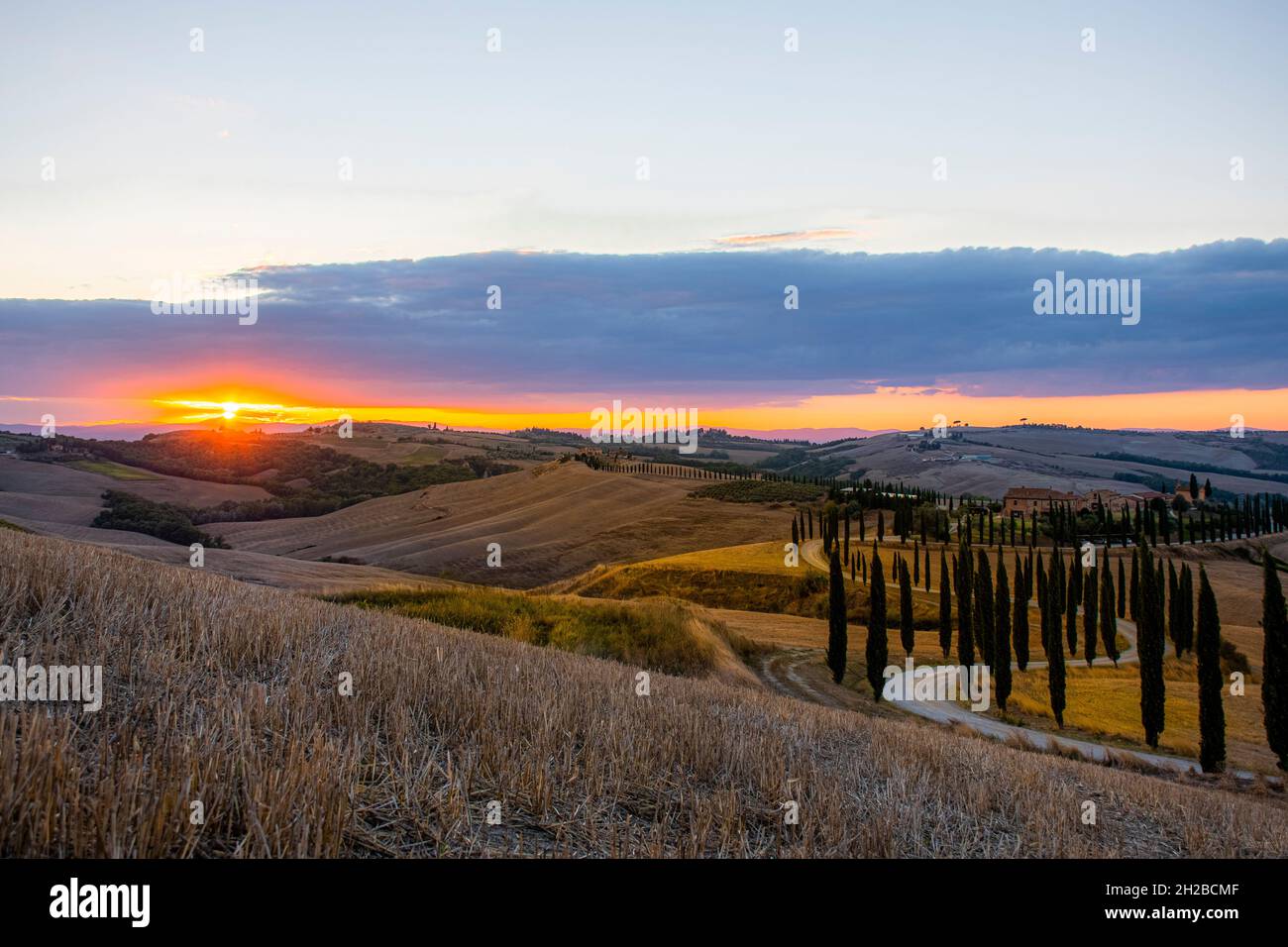 Sunset in Tuscany Stock Photo - Alamy