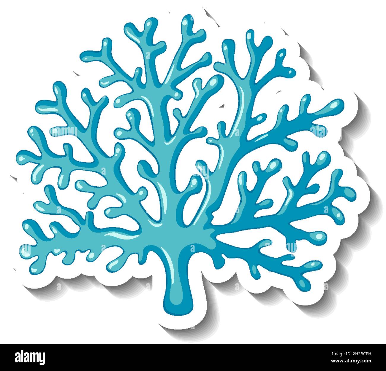 A sticker template with Coral sea element isolated illustration Stock ...