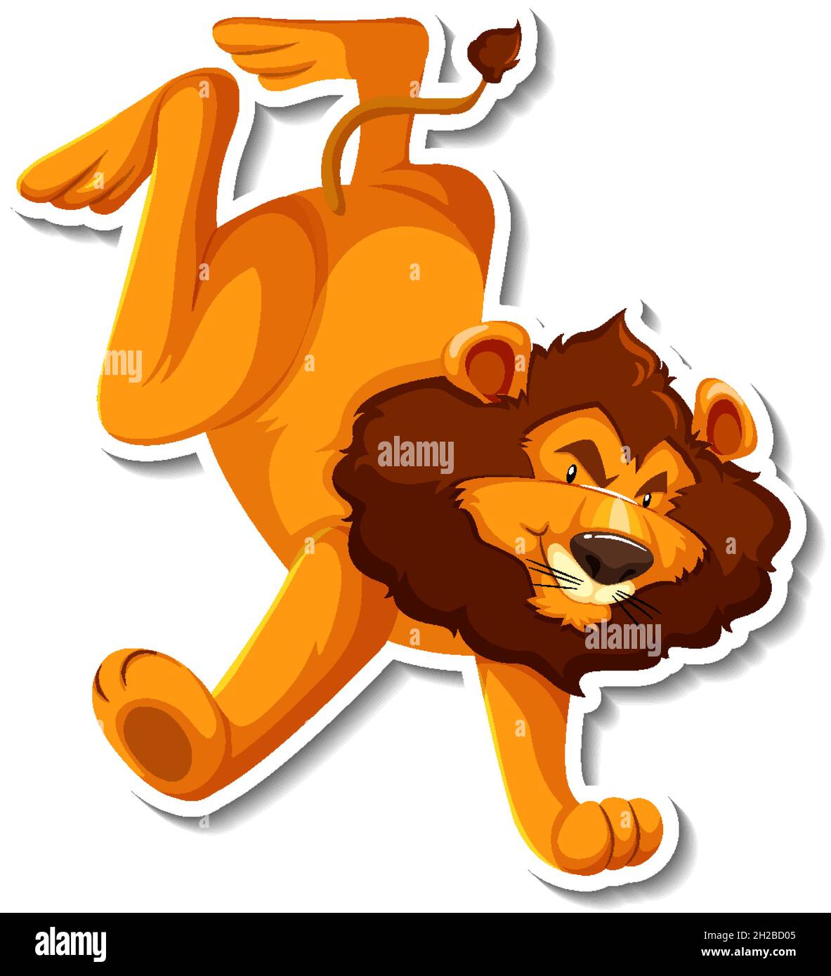 Lion dancing cartoon character on white background illustration Stock ...