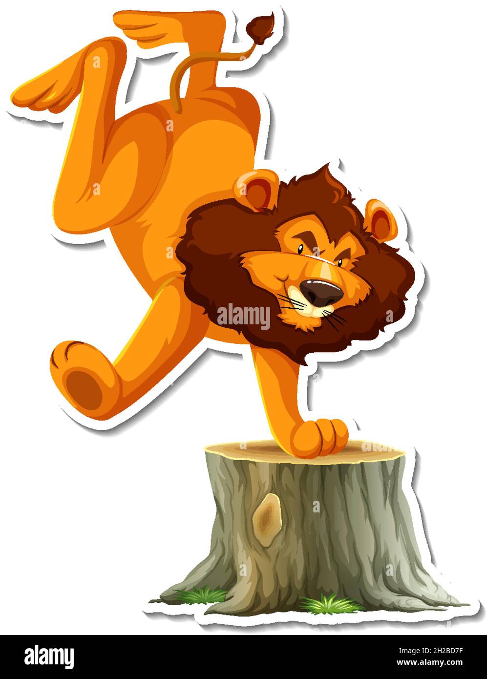 Lion dancing cartoon character on white background illustration Stock ...