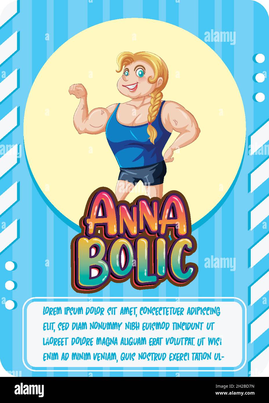 Character game card template with word Anna Bolic illustration Stock ...