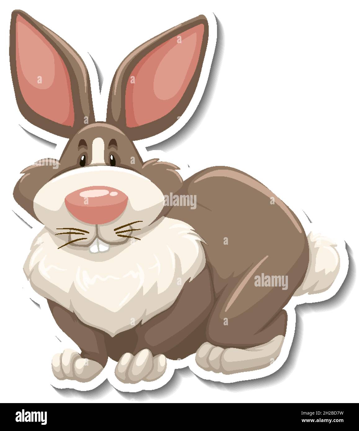 Rabbit cartoon character on white background illustration Stock Vector ...