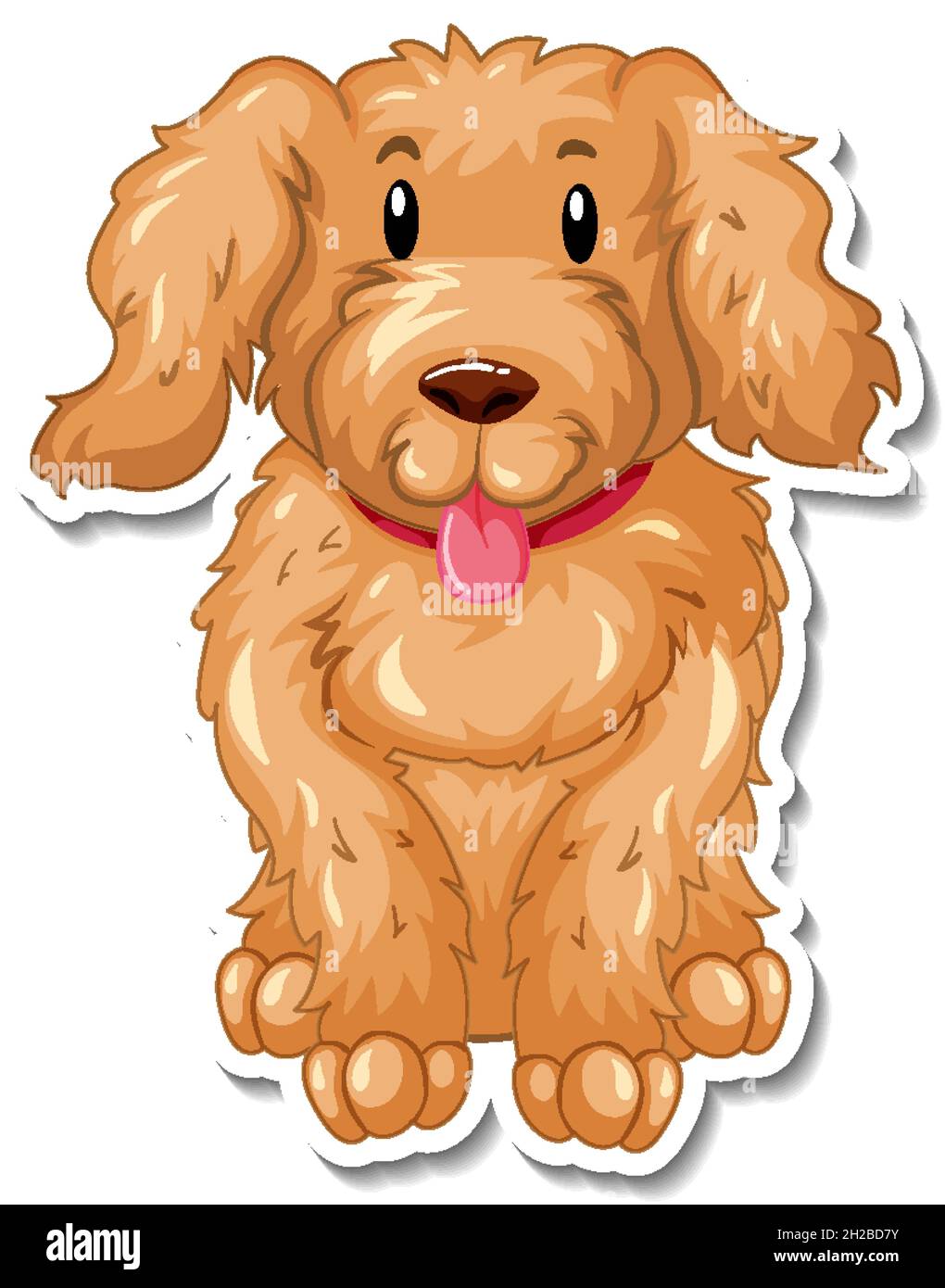 A sticker template of dog cartoon character illustration Stock Vector ...