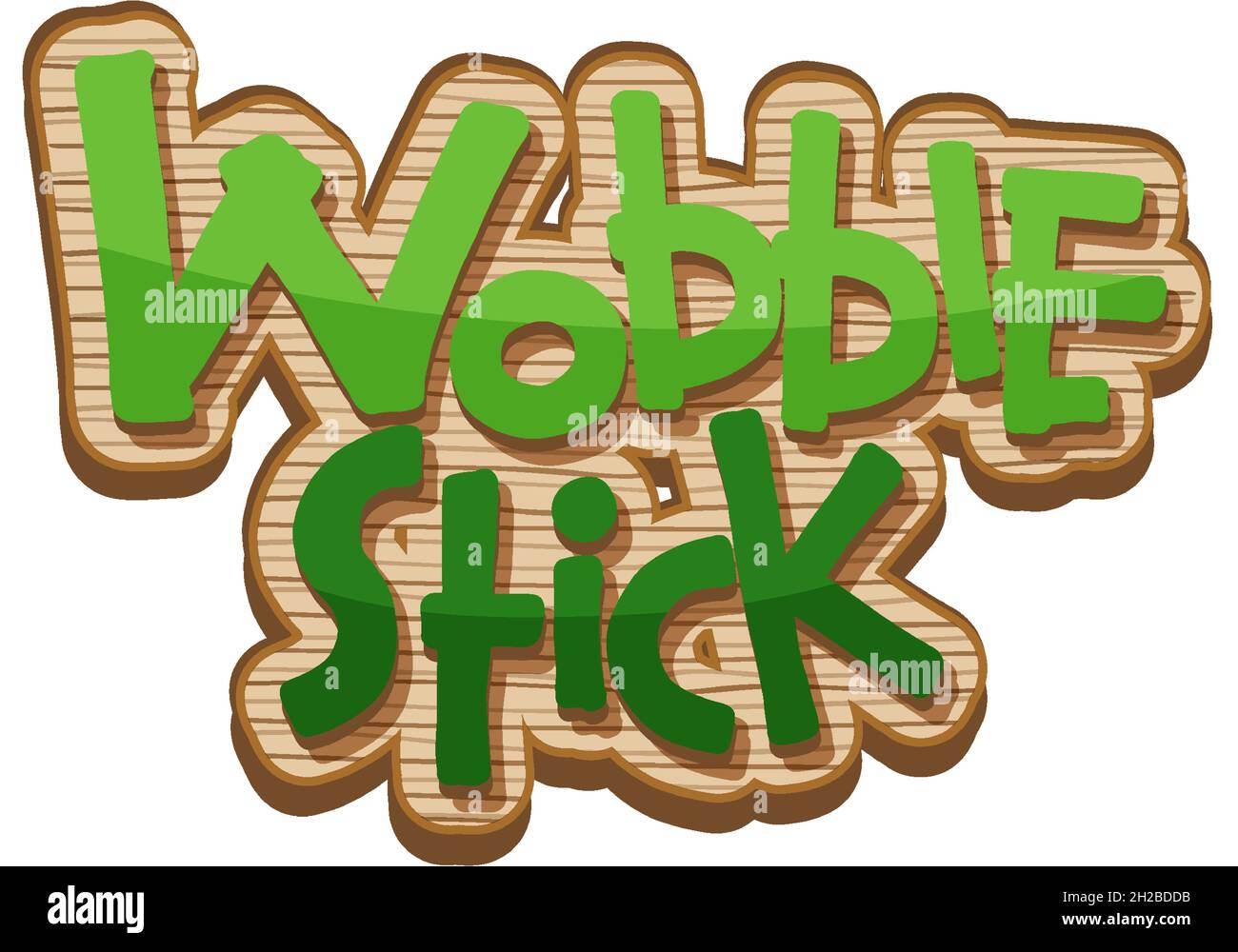 Wobble Stick font design in cartoon style isolated on white background ...
