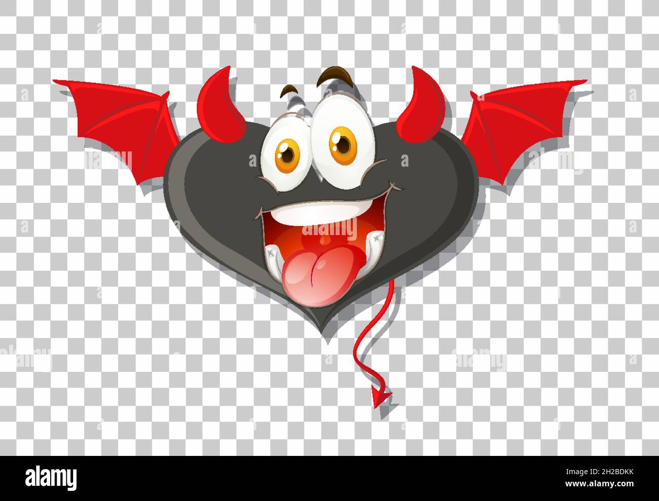 Heart shape devil with facial expression illustration Stock Vector ...