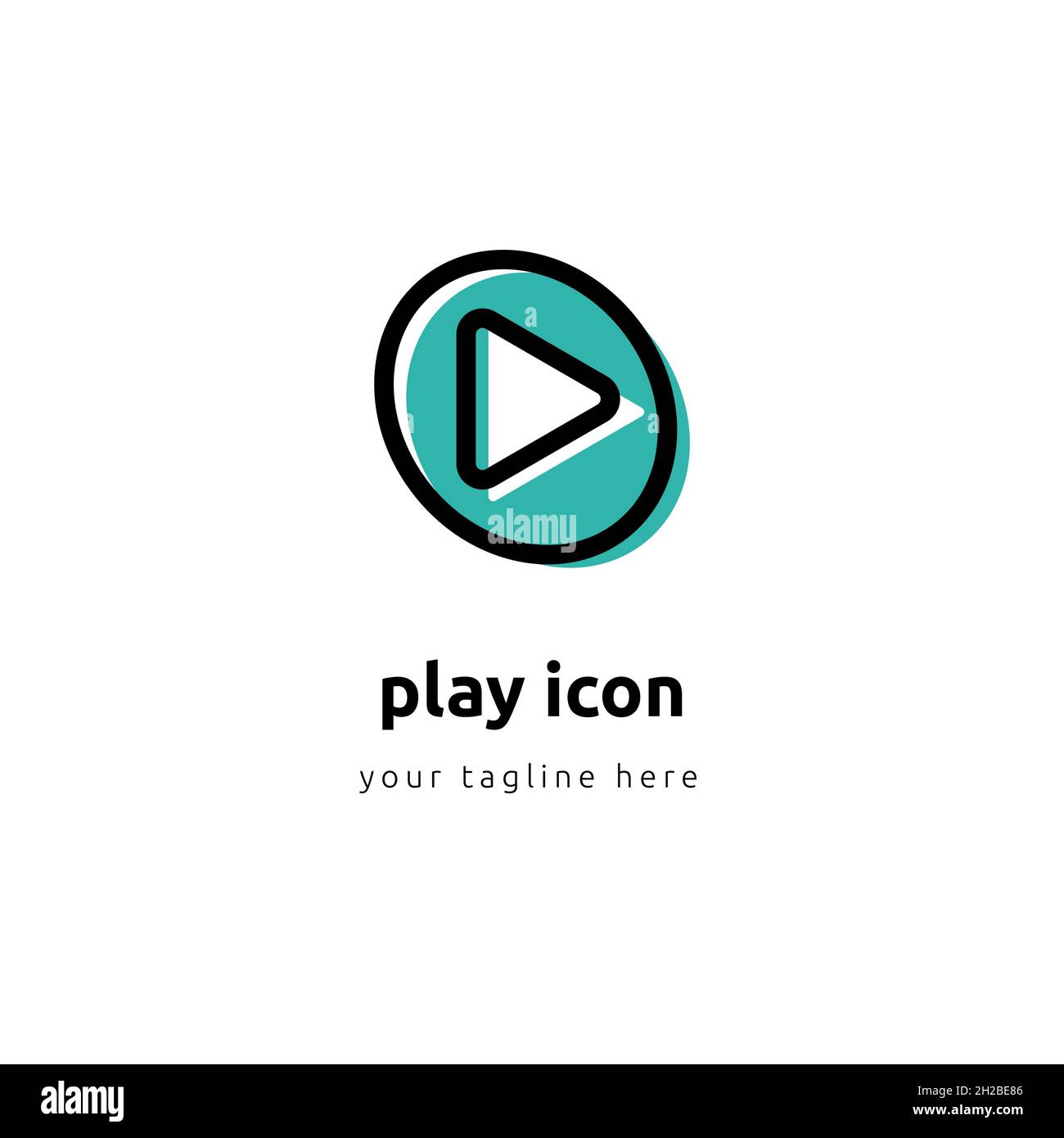 Play button vector icon isolated on white background, video play symbol ...