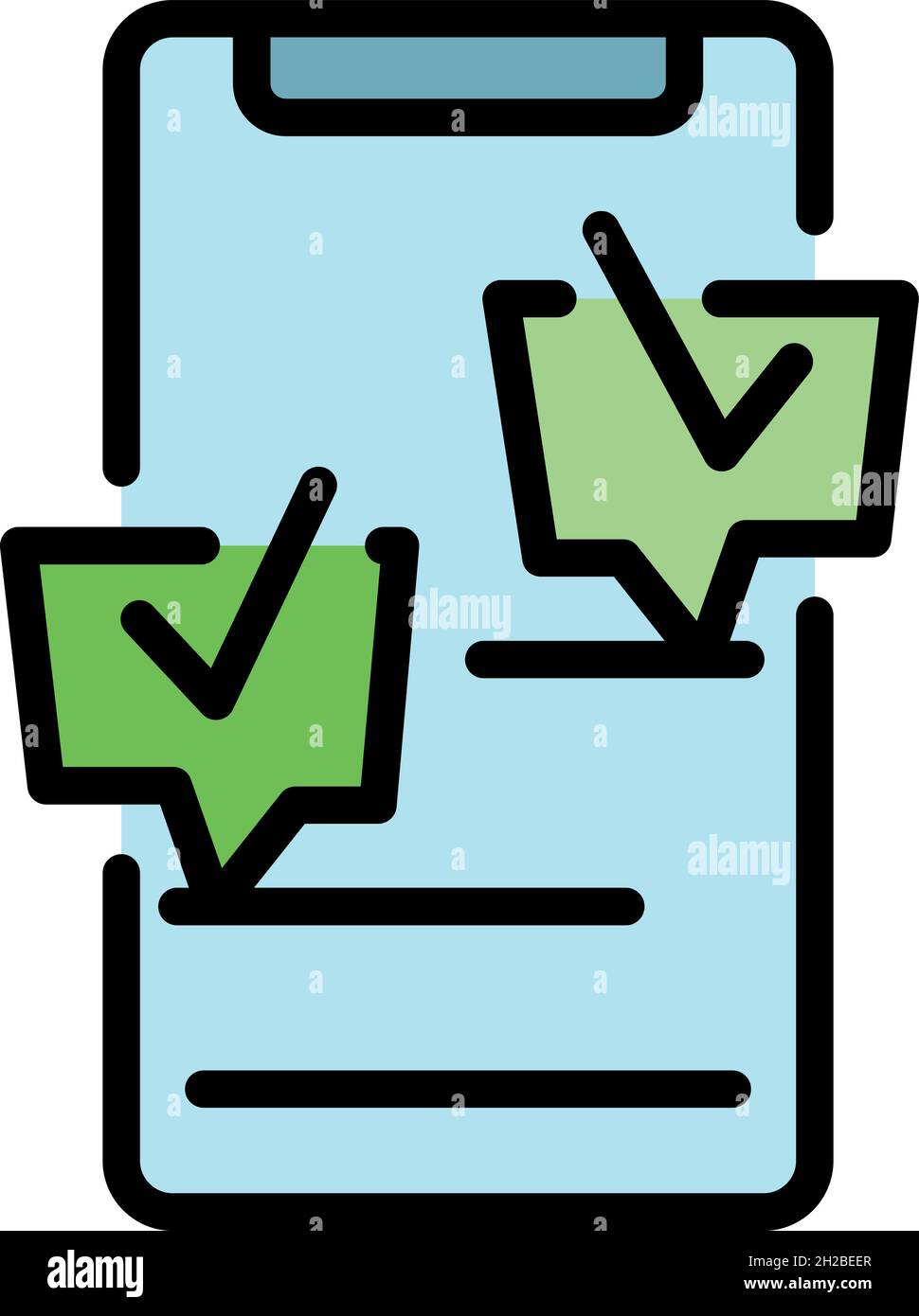 Smartphone checklist icon. Outline smartphone checklist vector icon ...