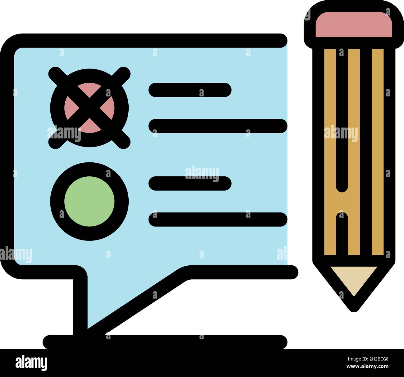 Start online survey icon. Outline start online survey vector icon color ...