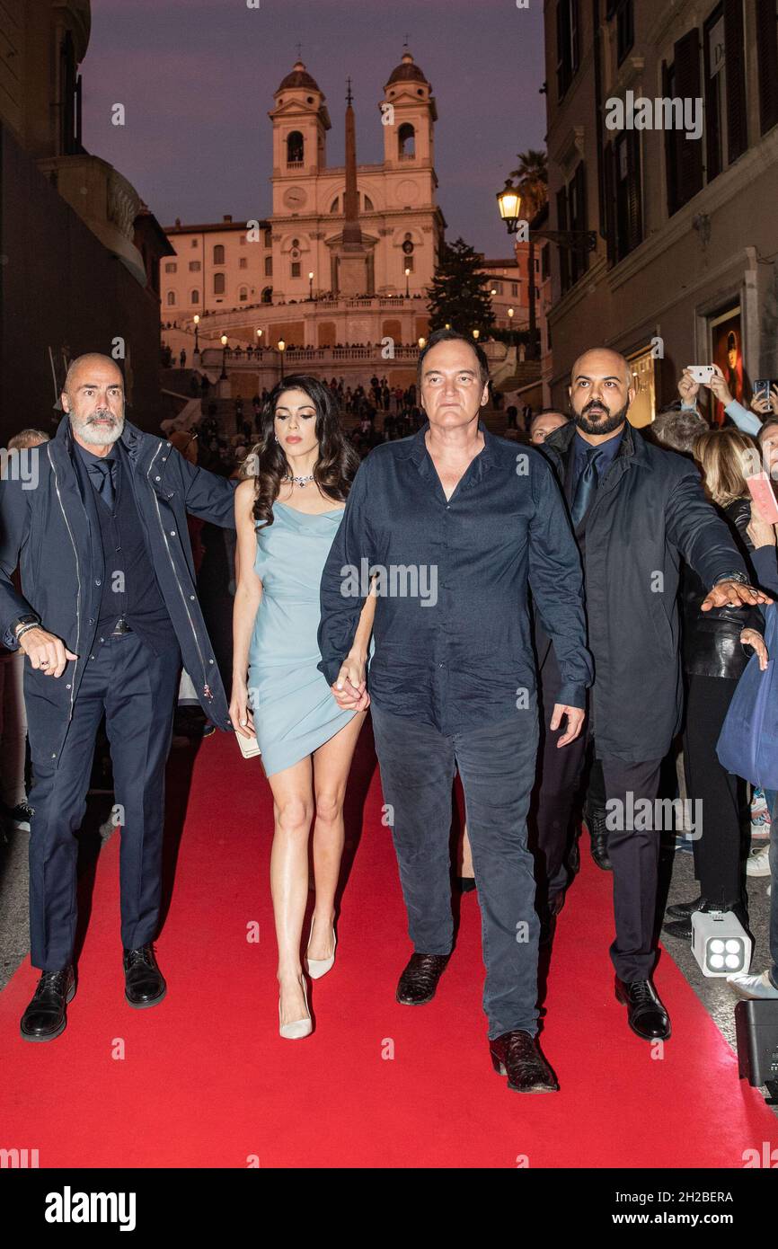Quentin Tarantino in via Condotti. Pictured: Quentin Tarantino with his ...