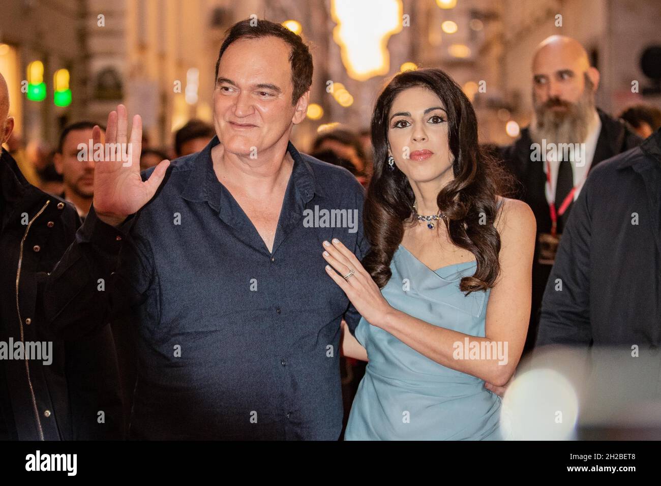 Quentin Tarantino in via Condotti. Pictured: Quentin Tarantino with his ...