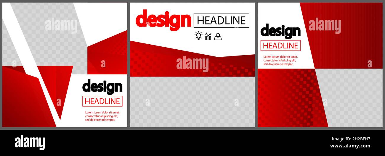 Modern red, white and black design for flyer, presentations templates ...
