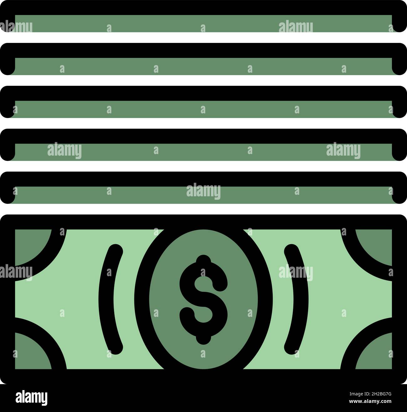 Money cash icon. Outline money cash vector icon color flat isolated ...