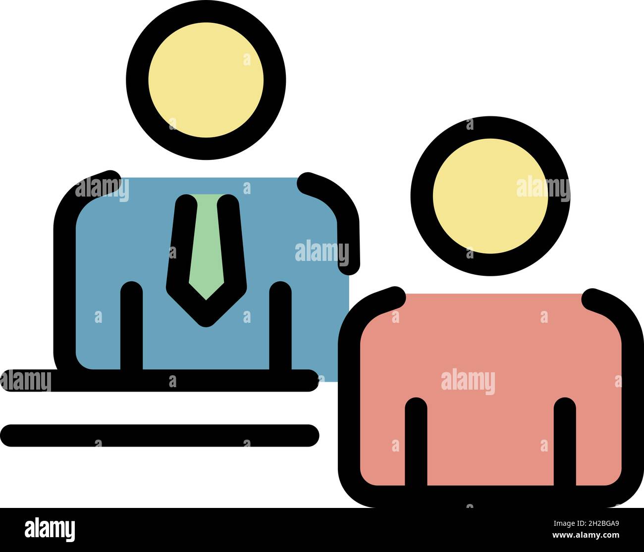 Business partner icon. Outline business partner vector icon color flat ...