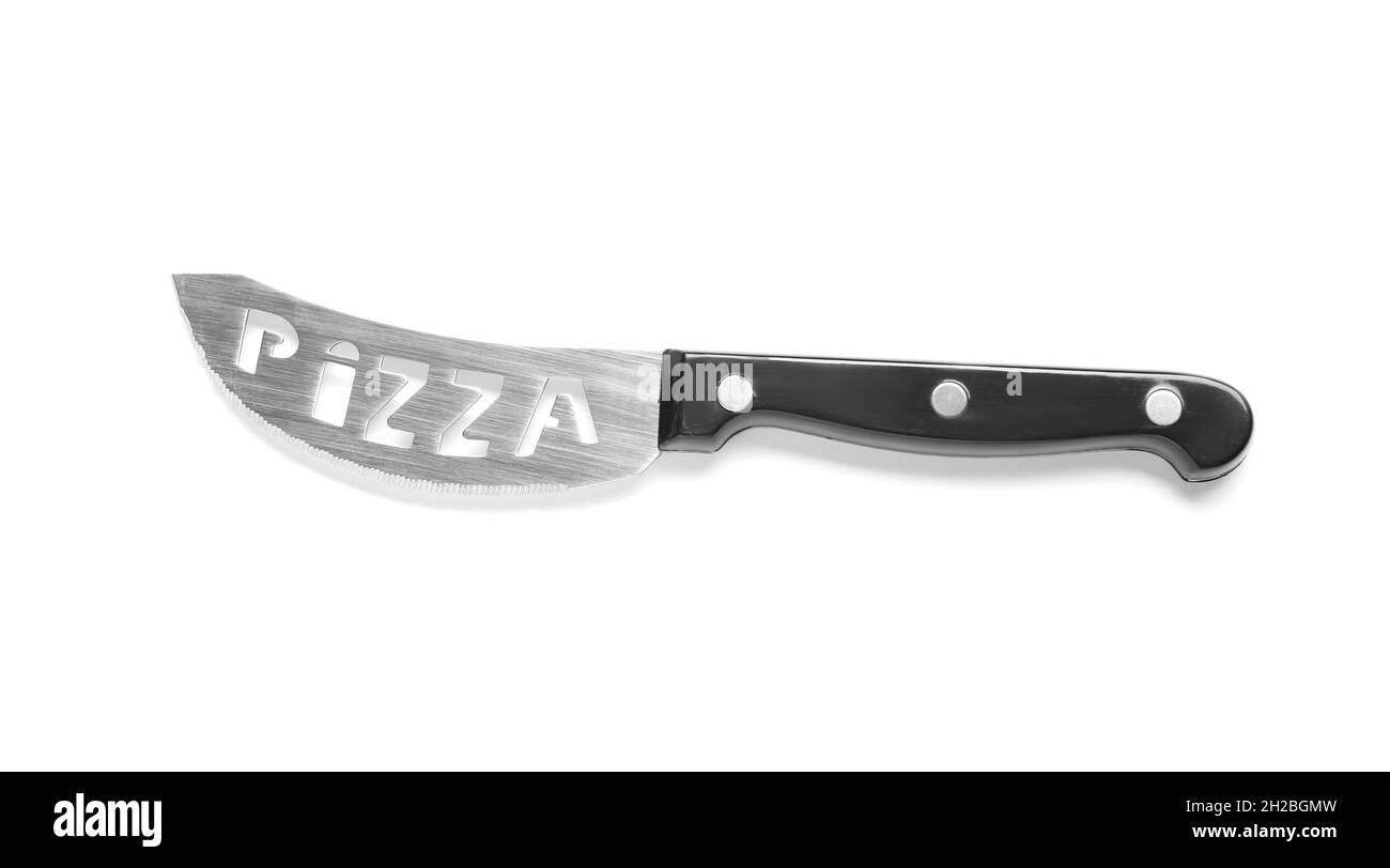 Knife for pizza on white background Stock Photo - Alamy