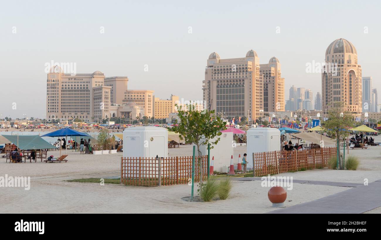 Katara,Qatar- 21 October 2021 : People enjoying the outdoor during the ...