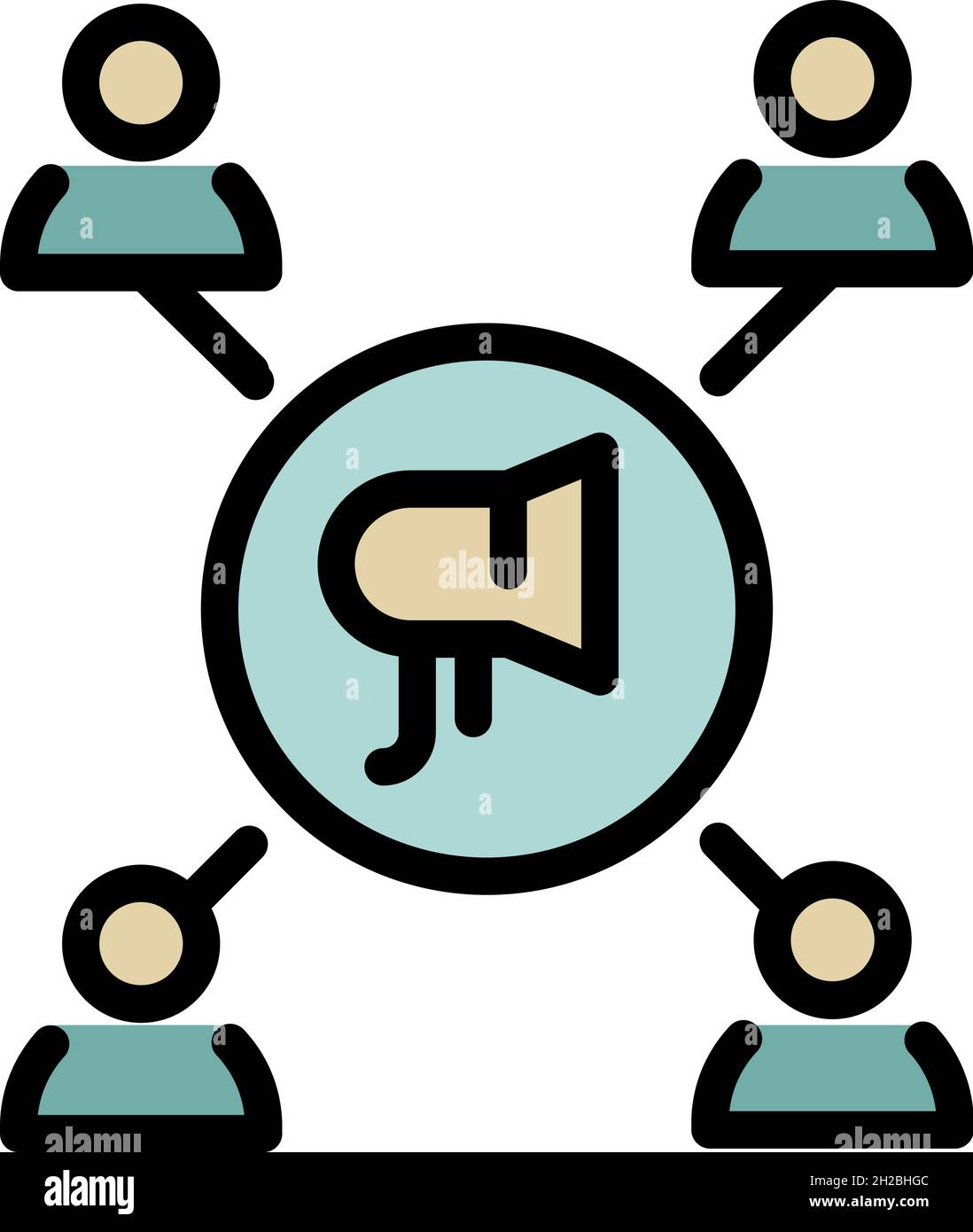 Company brand icon. Outline company brand vector icon color flat ...