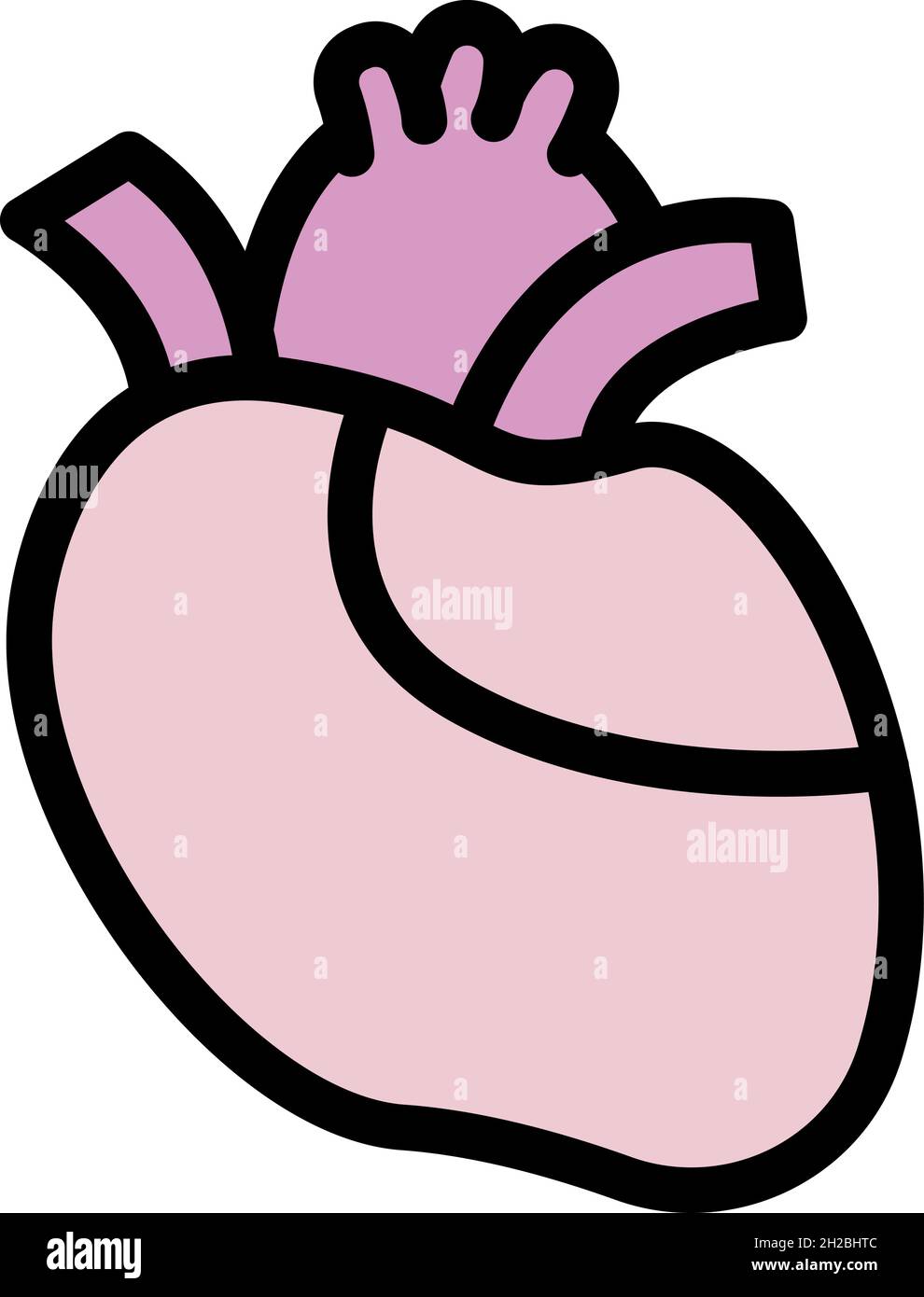 Artery human heart icon. Outline artery human heart vector icon color ...