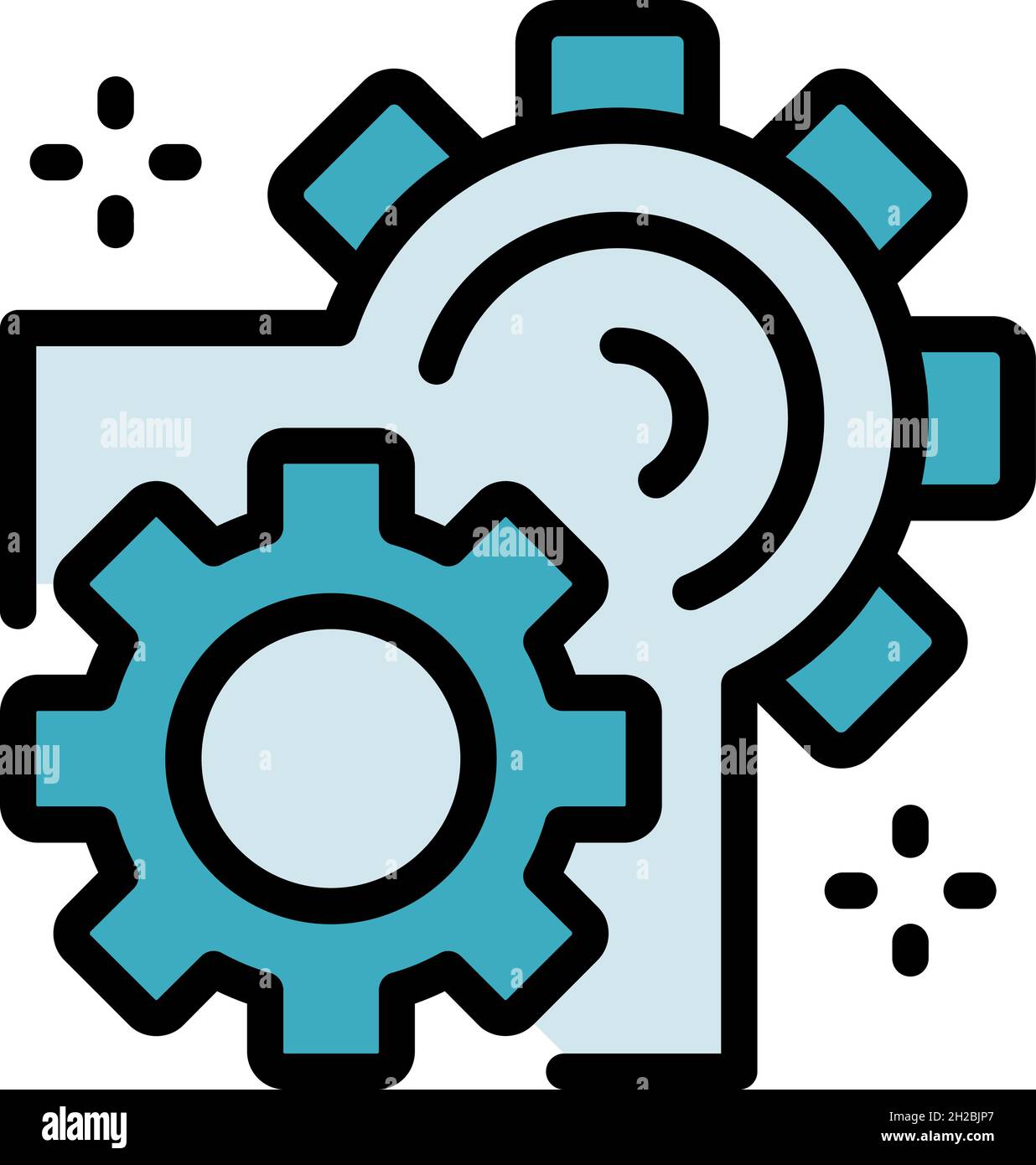 Machine learning gear icon. Outline machine learning gear vector icon ...