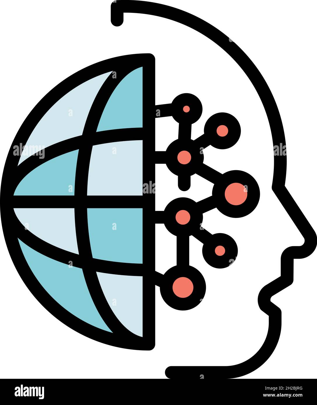 Machine learning icon. Outline machine learning vector icon color flat ...