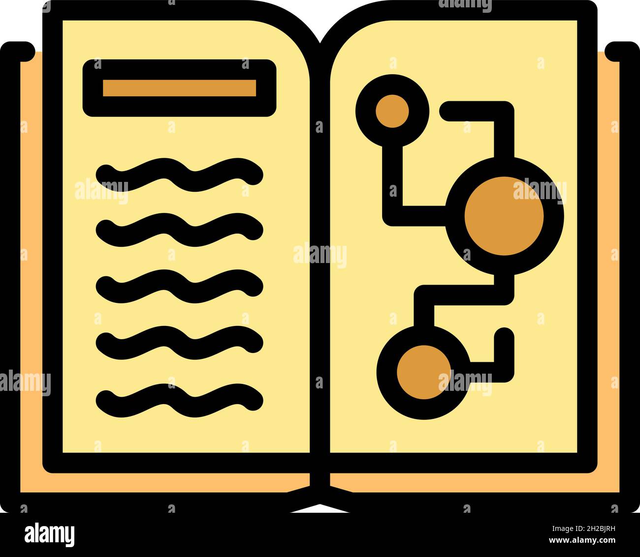 Ai learning book icon. Outline ai learning book vector icon color flat ...