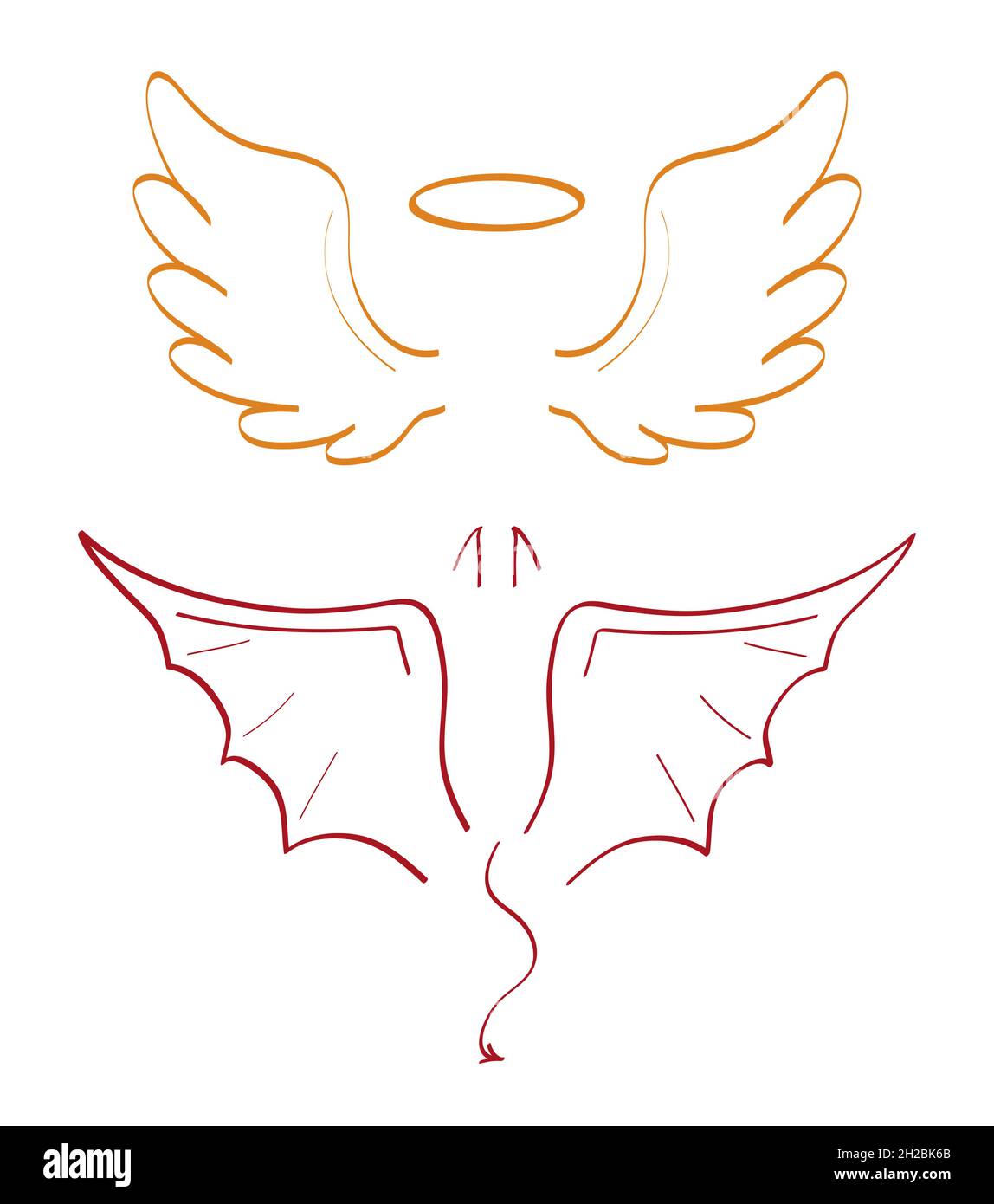 Angel sketch wing set vector. Marker hand drawn style of holy creations ...