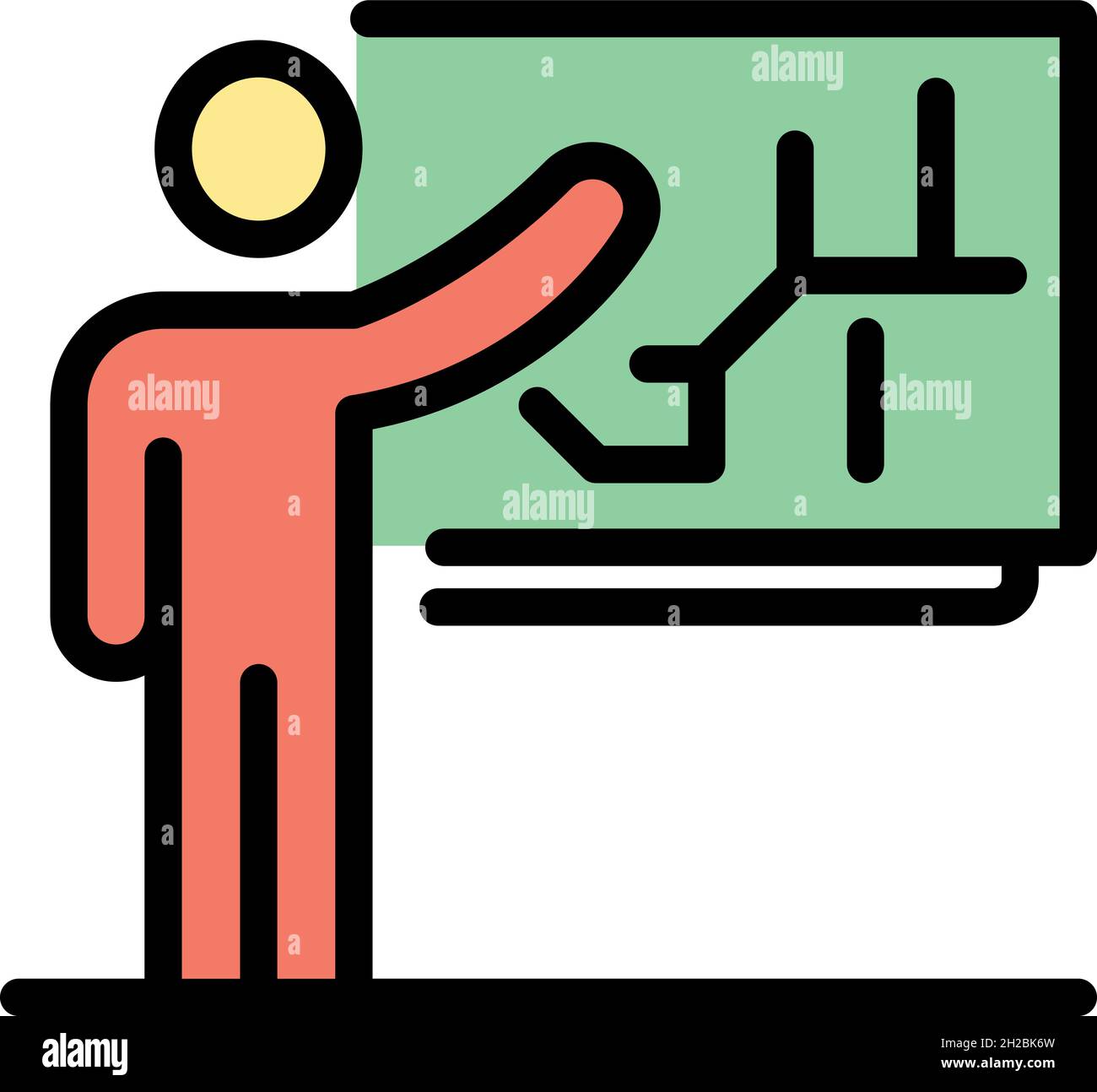 Ai learning lesson icon. Outline ai learning lesson vector icon color ...