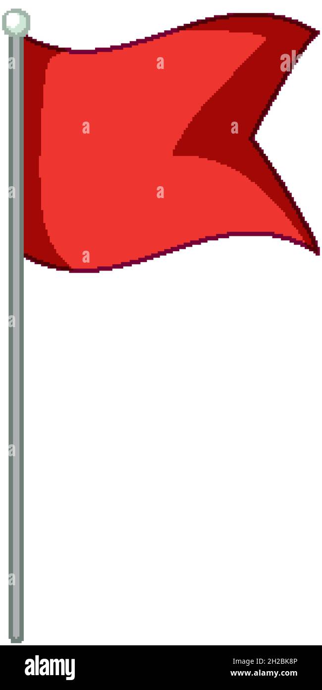 Red pin flag isolated on white background illustration Stock Vector ...