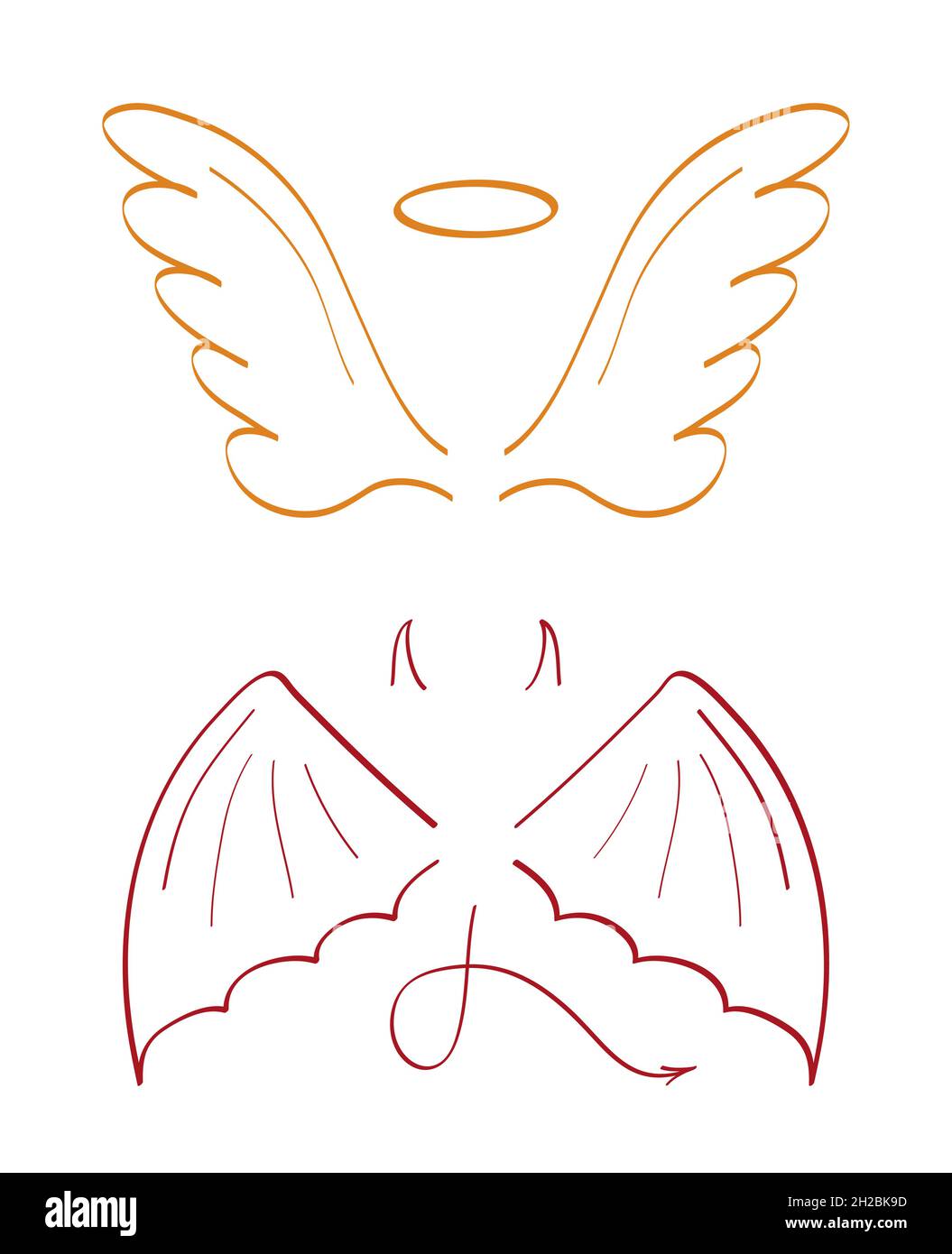 Angel sketch wing set vector. Marker hand drawn style of holy creations ...