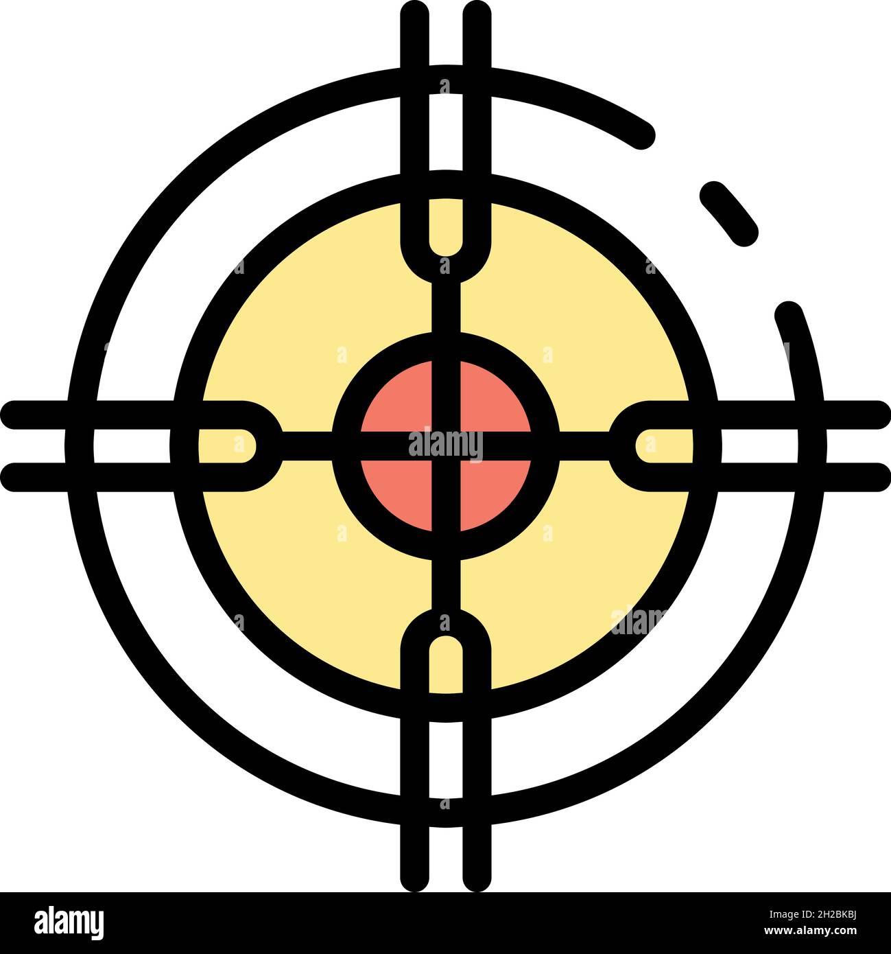 Ai target icon. Outline ai target vector icon color flat isolated Stock ...