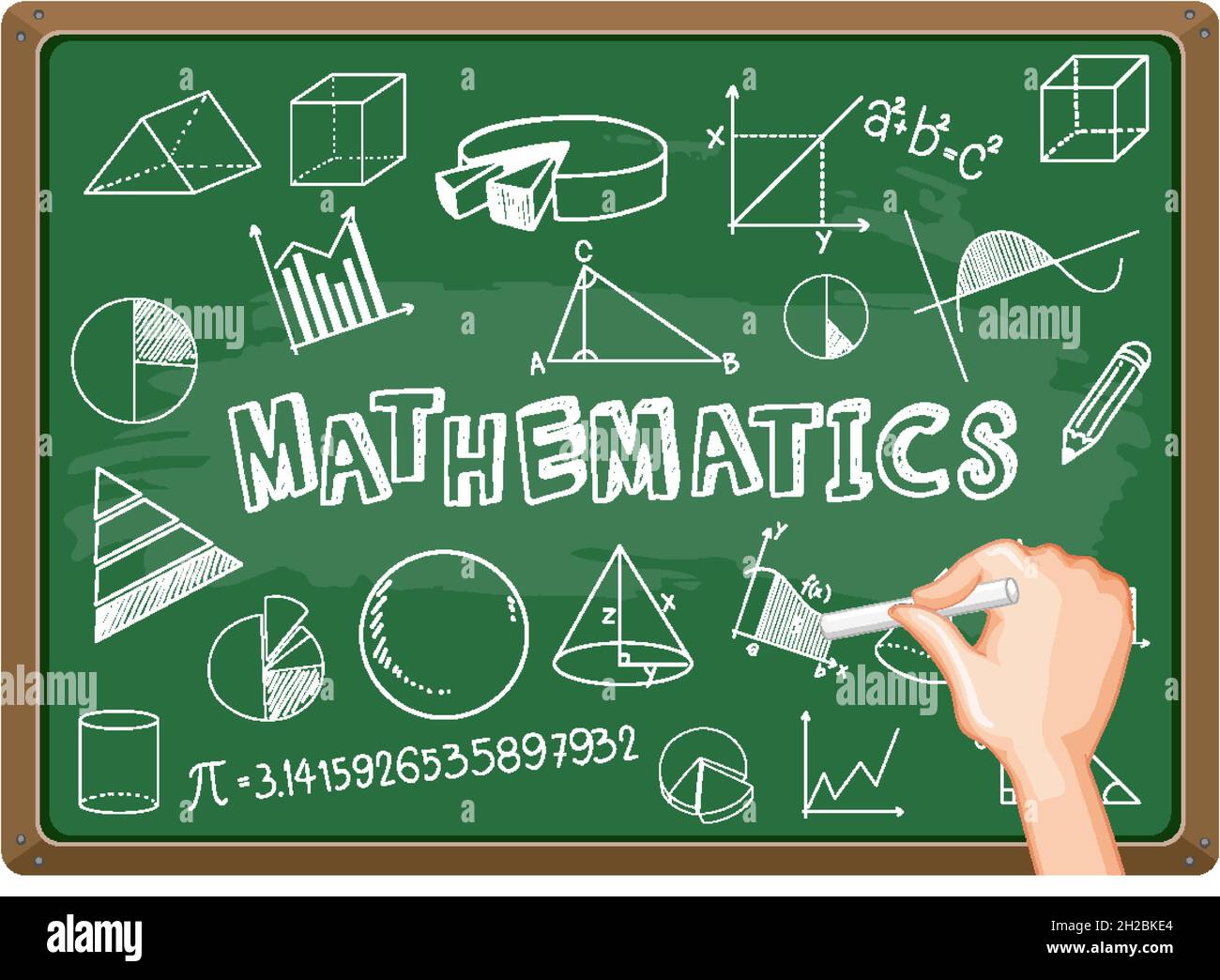 Hand writing math formula on blackboard illustration Stock Vector Image ...