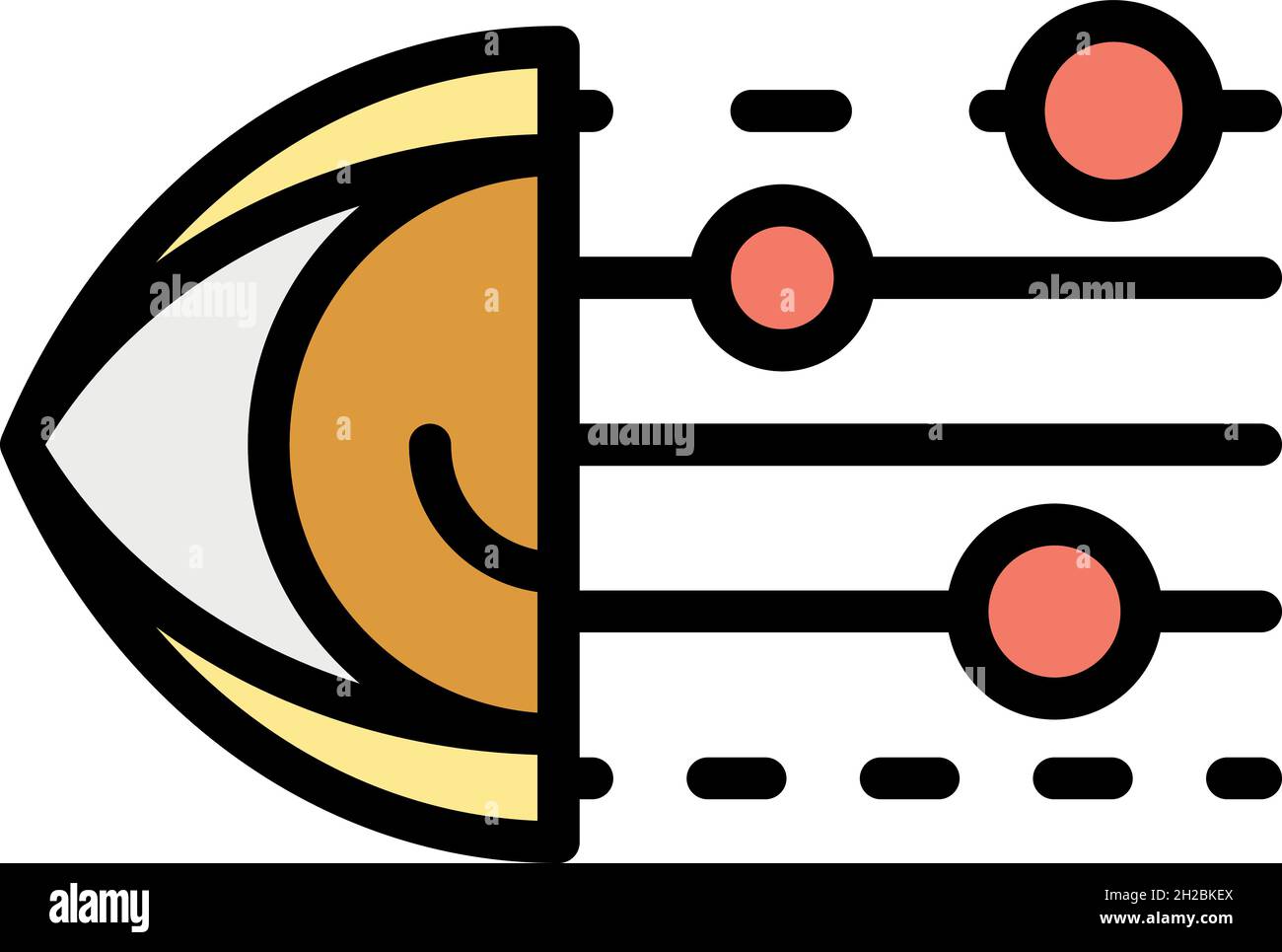 Ai eye icon. Outline ai eye vector icon color flat isolated Stock ...