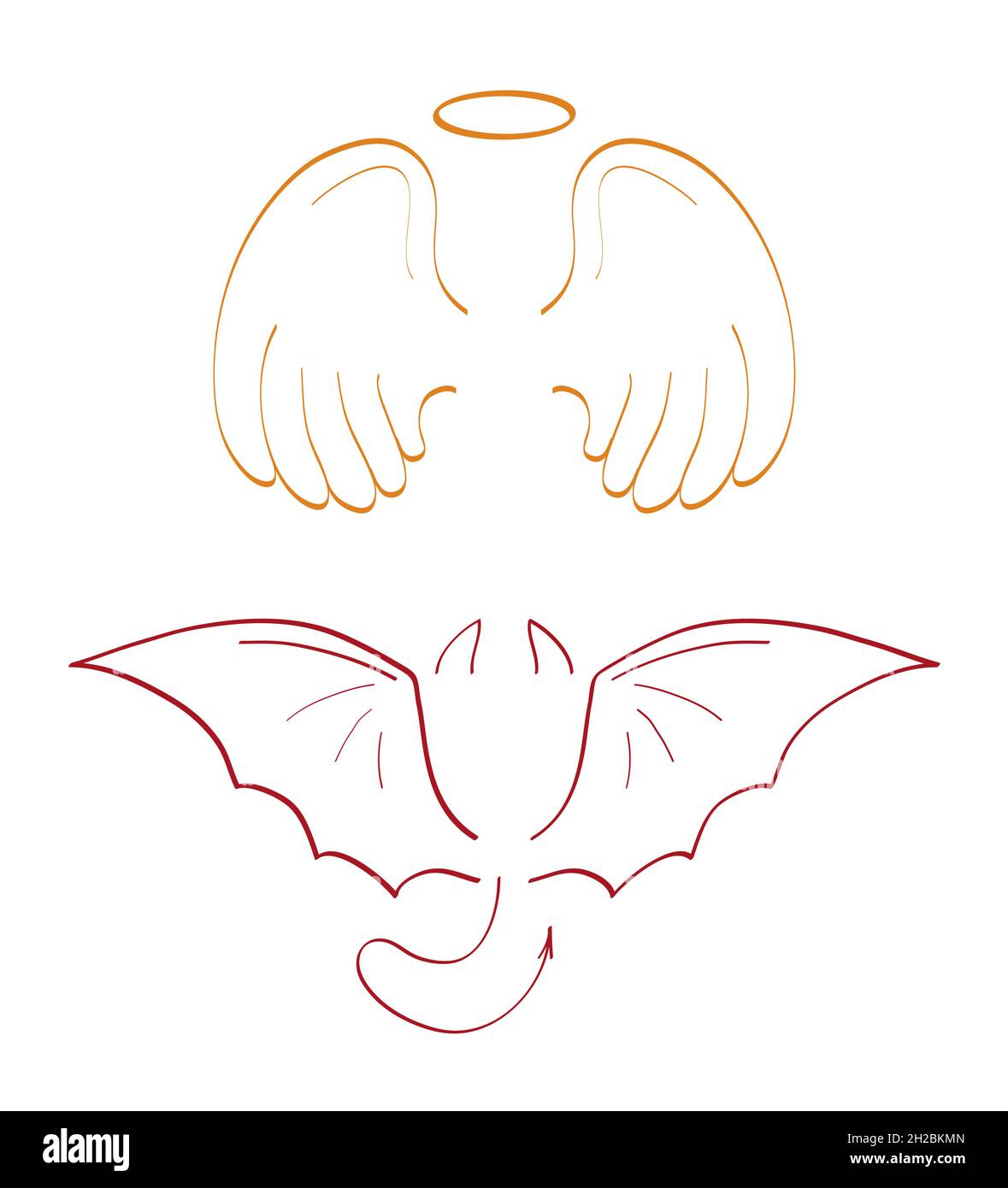 Angel sketch wing set vector. Marker hand drawn style of holy creations ...