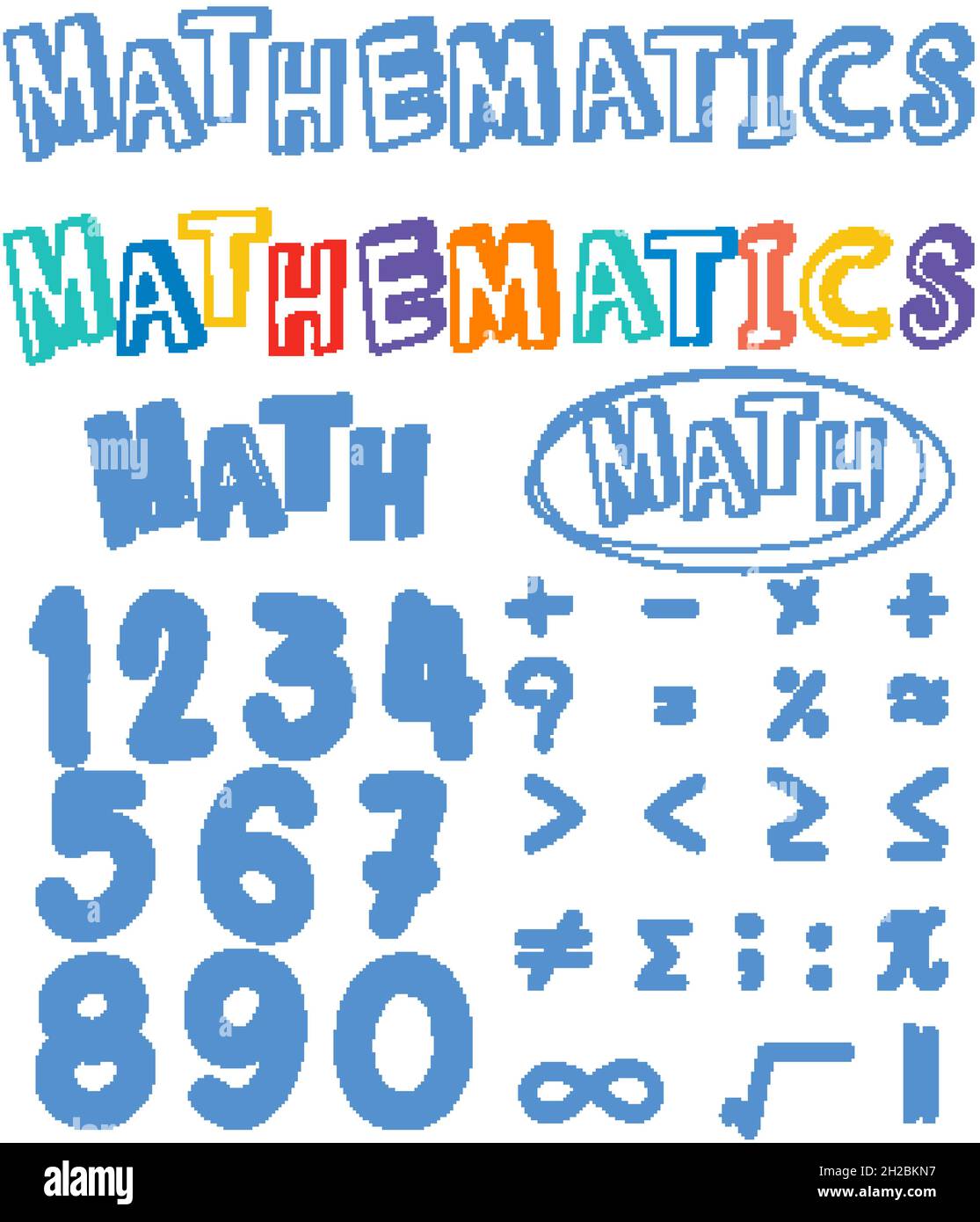 Set of math number and symbol illustration Stock Vector Image & Art - Alamy