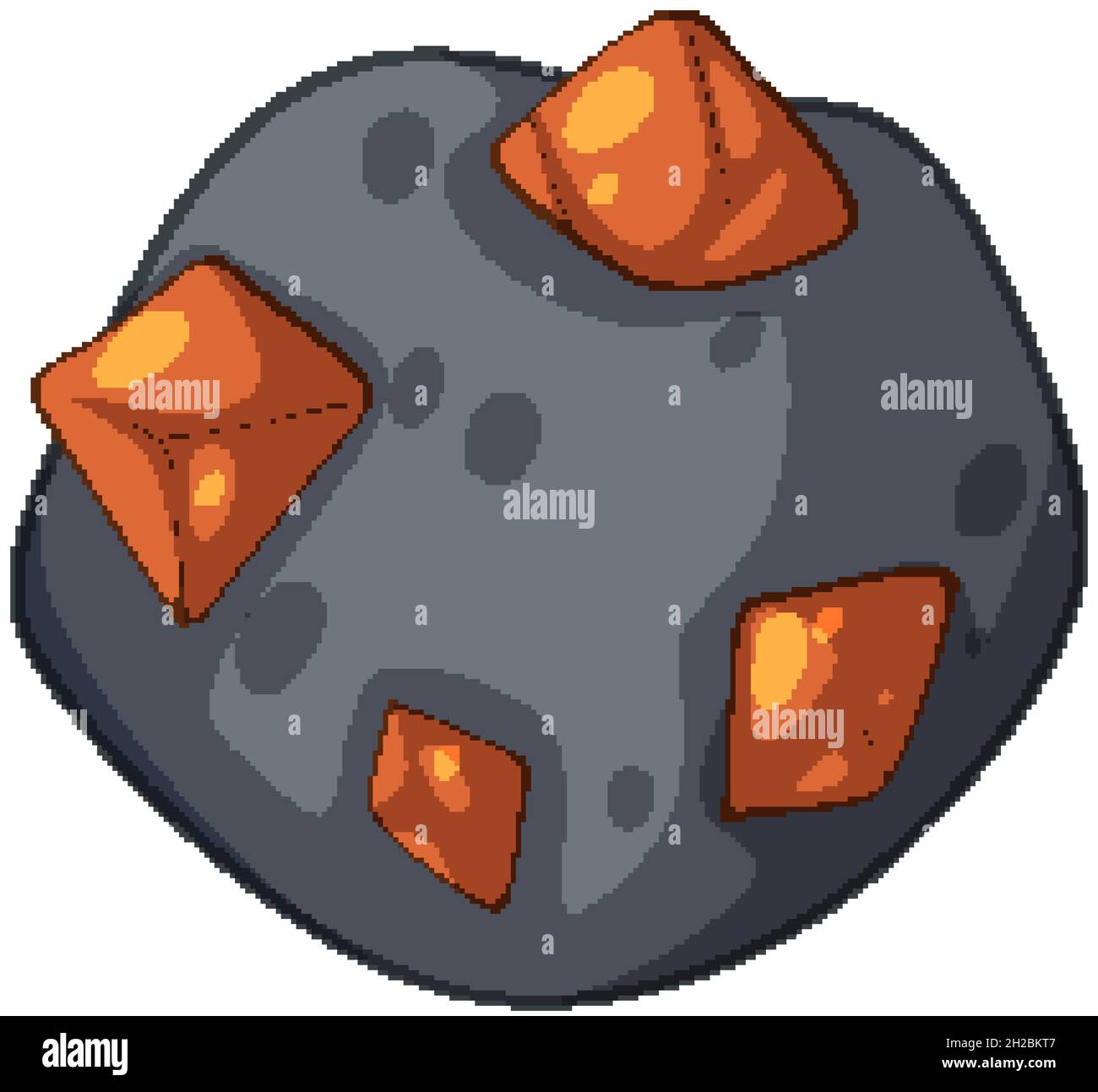 Fantasy comic planet isolated on white background illustration Stock ...