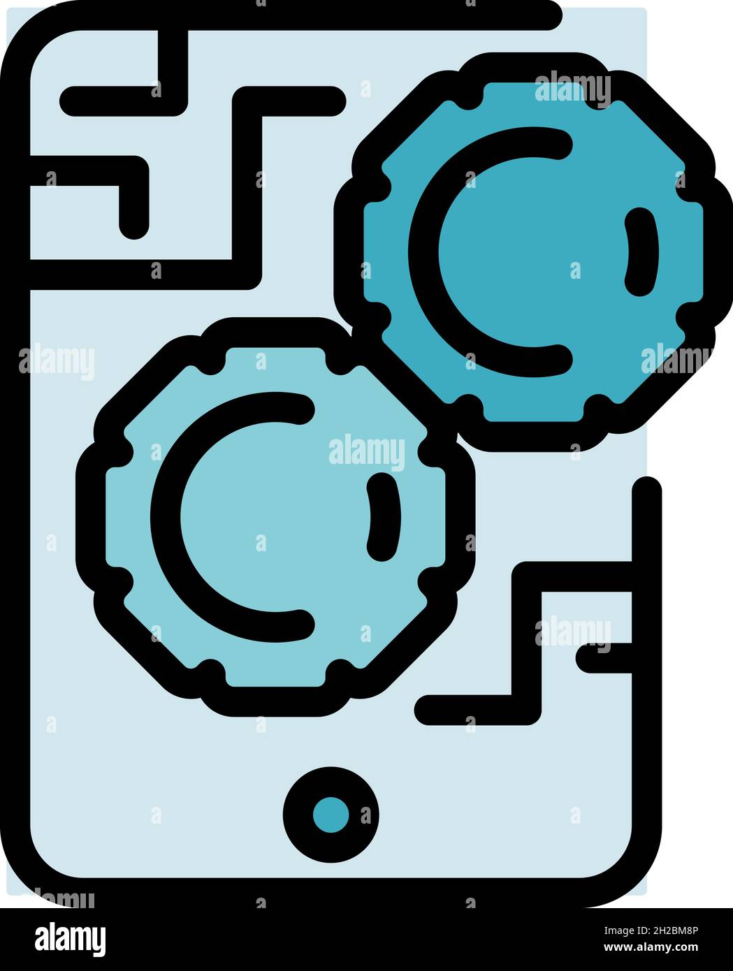 Gaming file icon. Outline gaming file vector icon color flat isolated ...