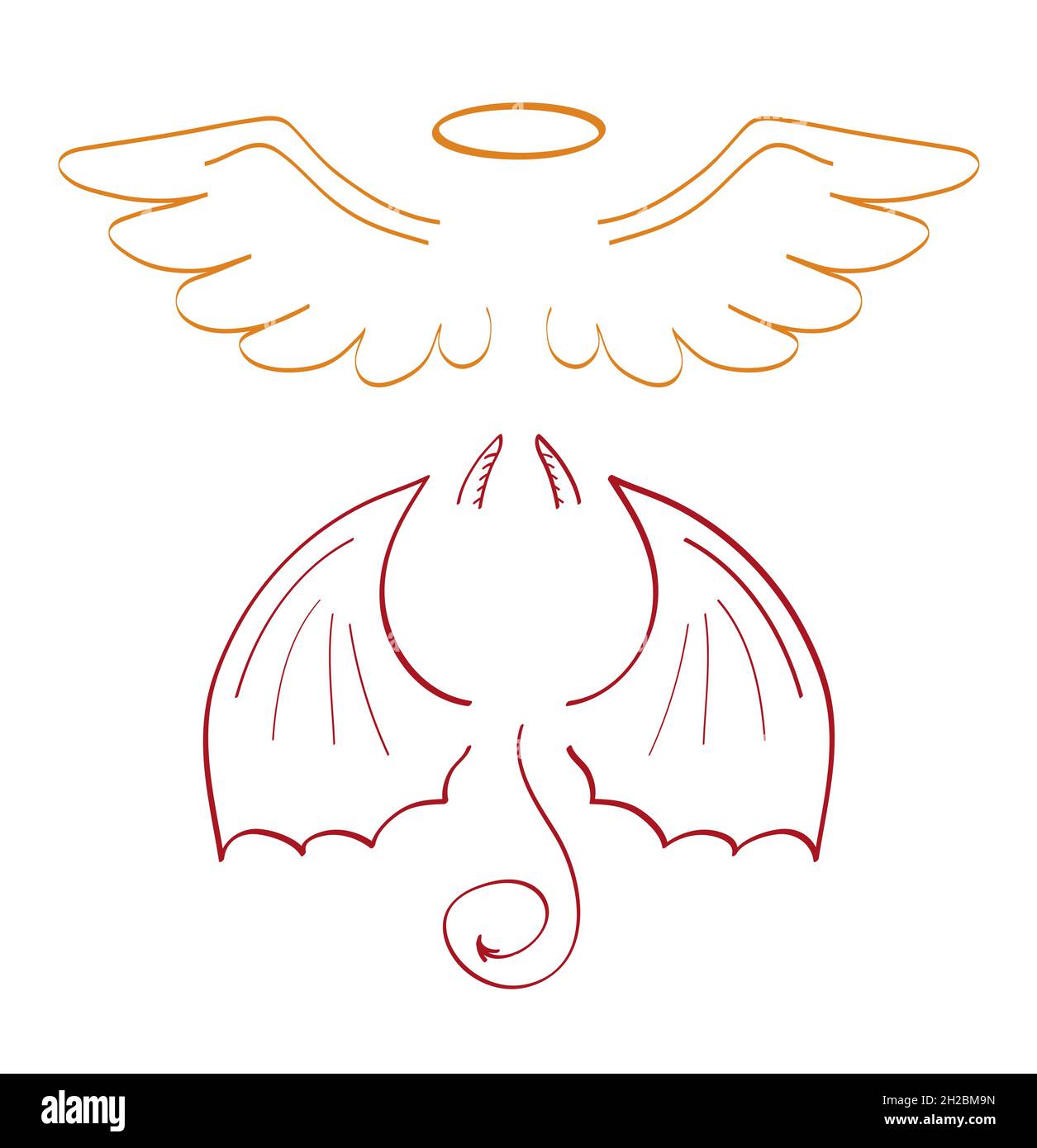 Angel sketch wing set vector. Marker hand drawn style of holy creations ...